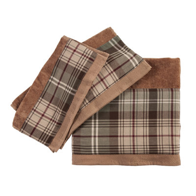dark brown patterned towels