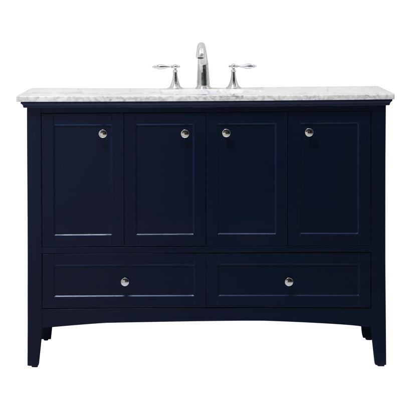 Red Barrel Studio® 48'' Single Bathroom Vanity with Marble Top ...