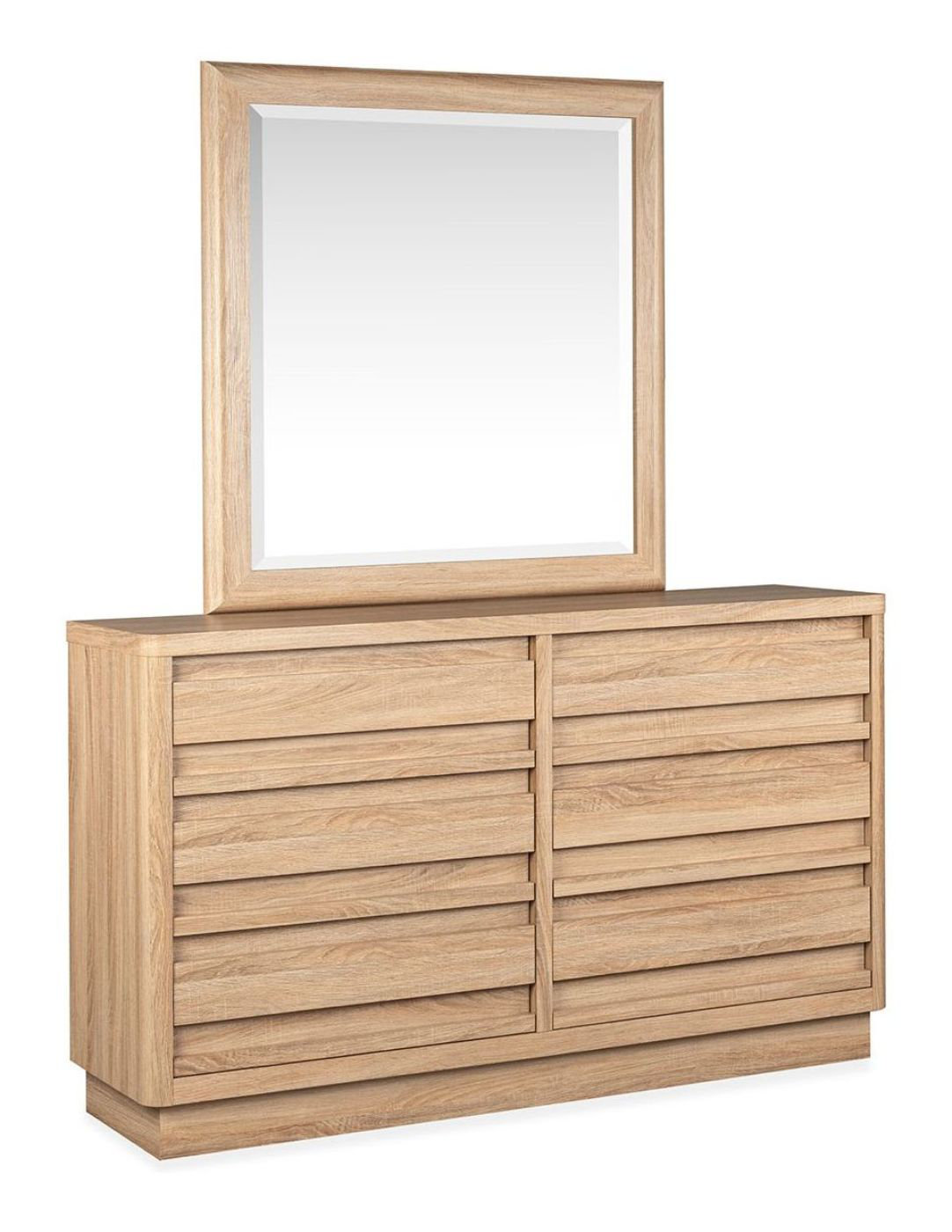Millwood Pines Hansine Double Drawer Dresser With Portrait Mirror | Wayfair