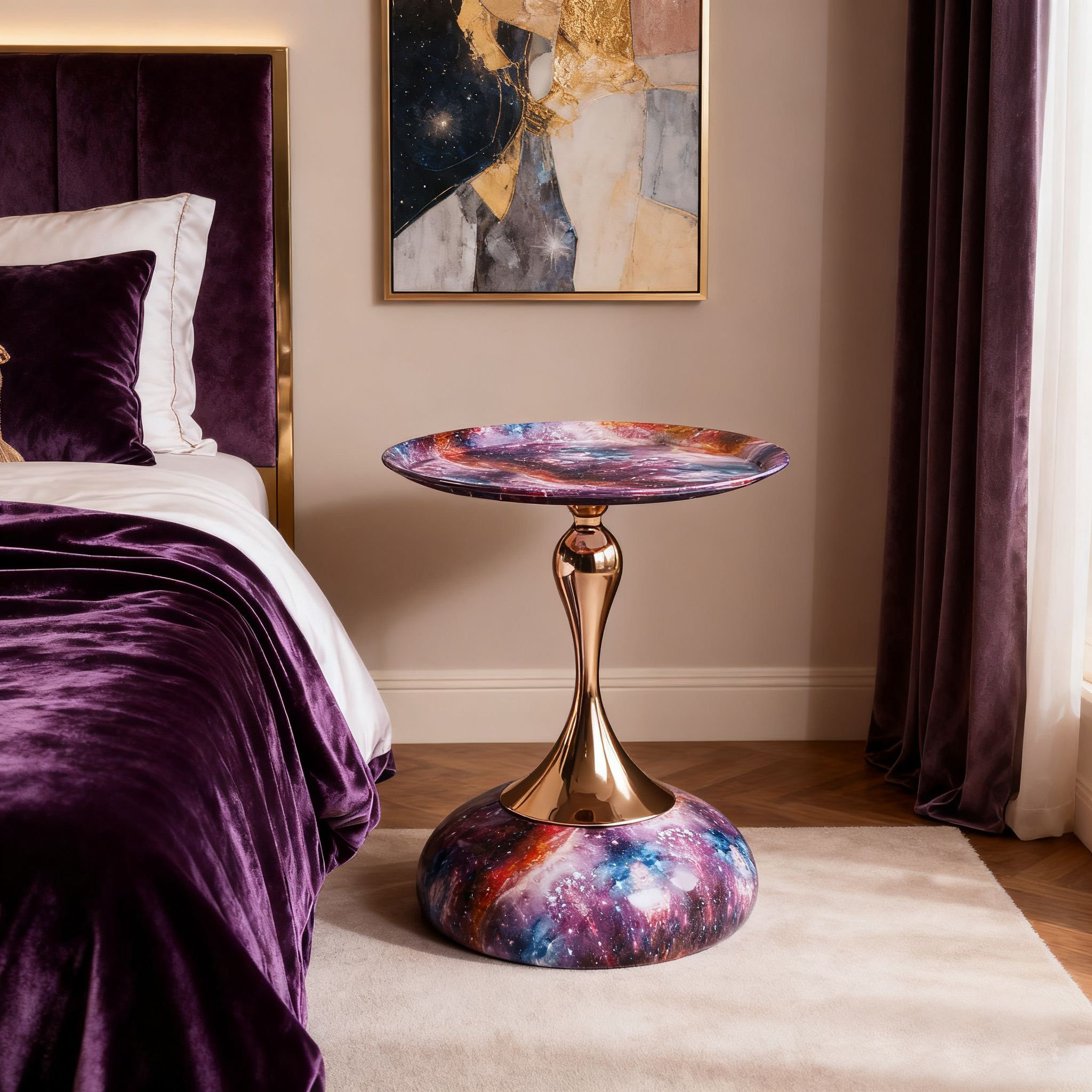 Wrought Studio™ Modern Round Accent Side Table with Pedestal base | Wayfair