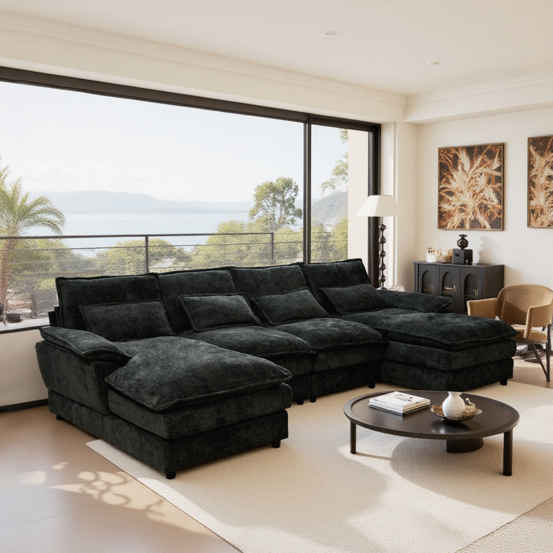 Wrought Studio™ 110 Inch Modular Sectional Sofa With Double Chaise ...