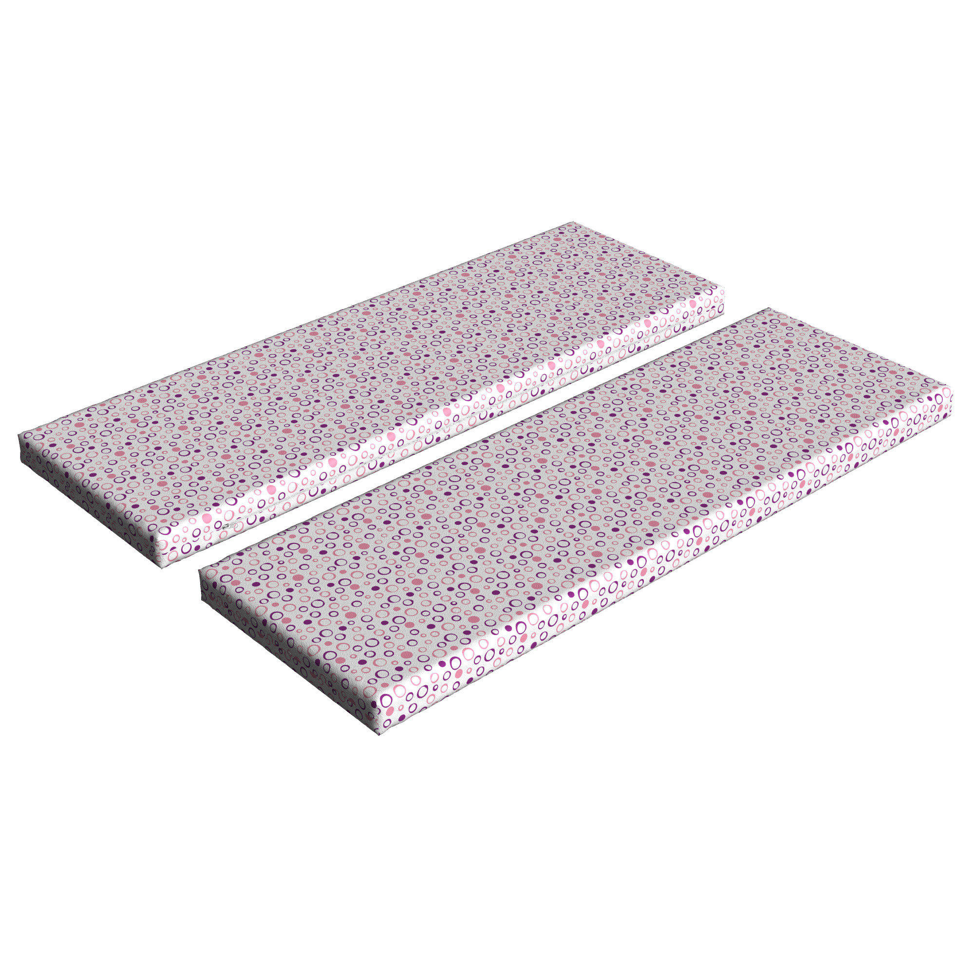 Ambesonne Geometric Circle Bench Cushion Set Of 2, Pastel Toned ...