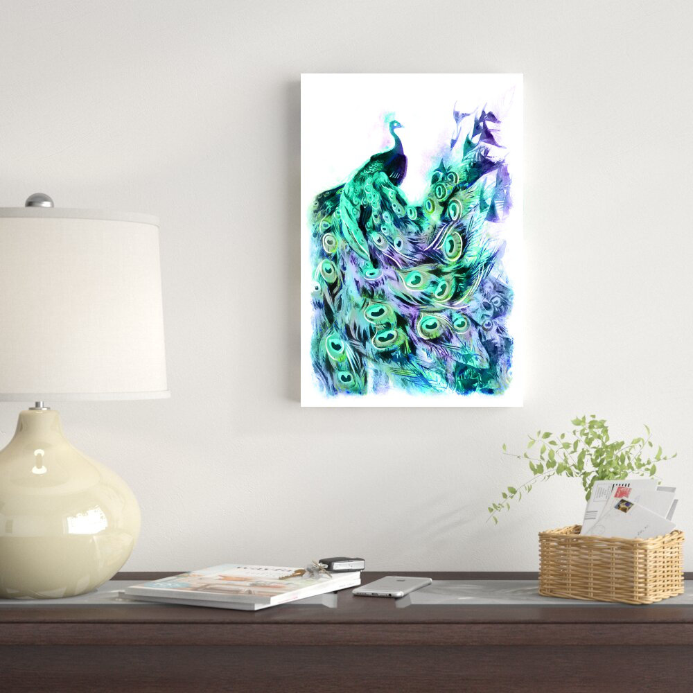 Winston Porter Watercolor Peacock - Painting | Wayfair