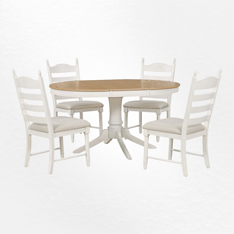 Red Barrel Studio® Roane 5 - Piece Extendable Dining Set with Round ...