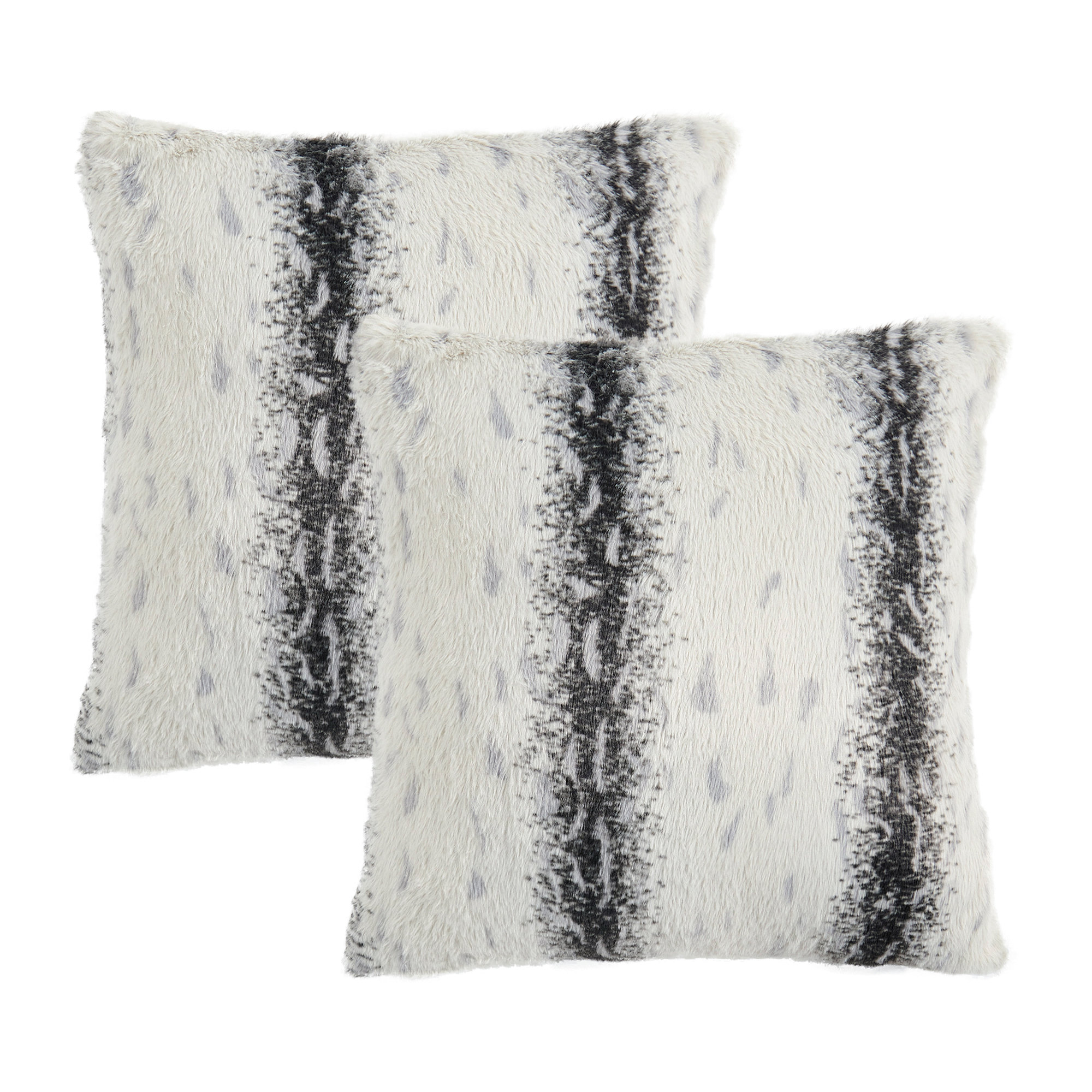 Home Soft Things Citraka Faux Fur Animal Print 20" Throw Pillow Cover ...