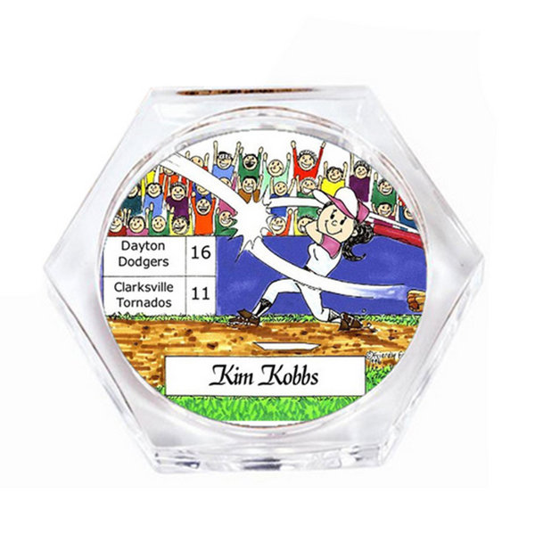 Printed Perfection Personalized Softball Player - Female Drink Coaster ...