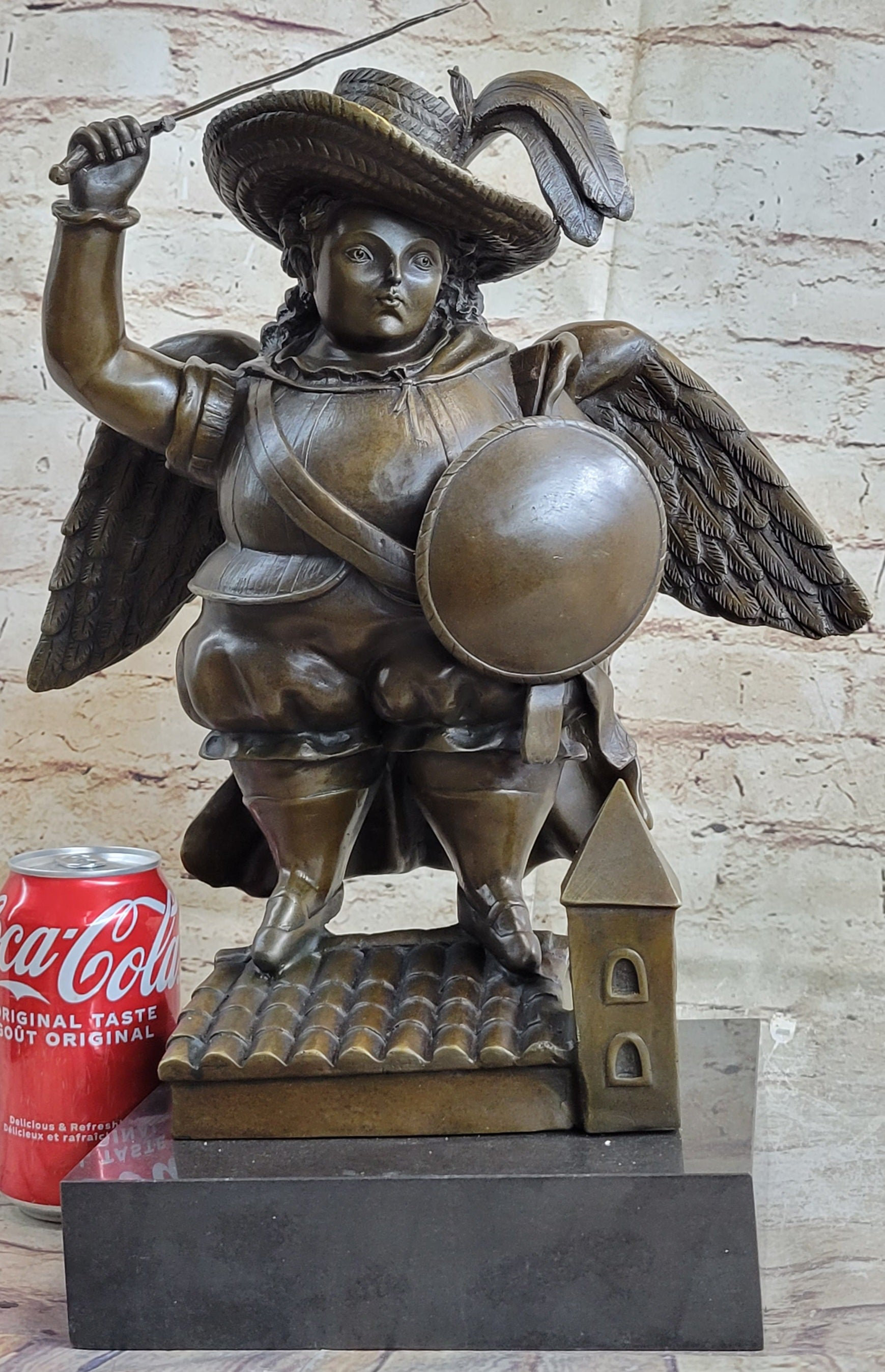 Bronzhaus Fancy Large Archangel With Hat By Fernando Botero Bronze ...