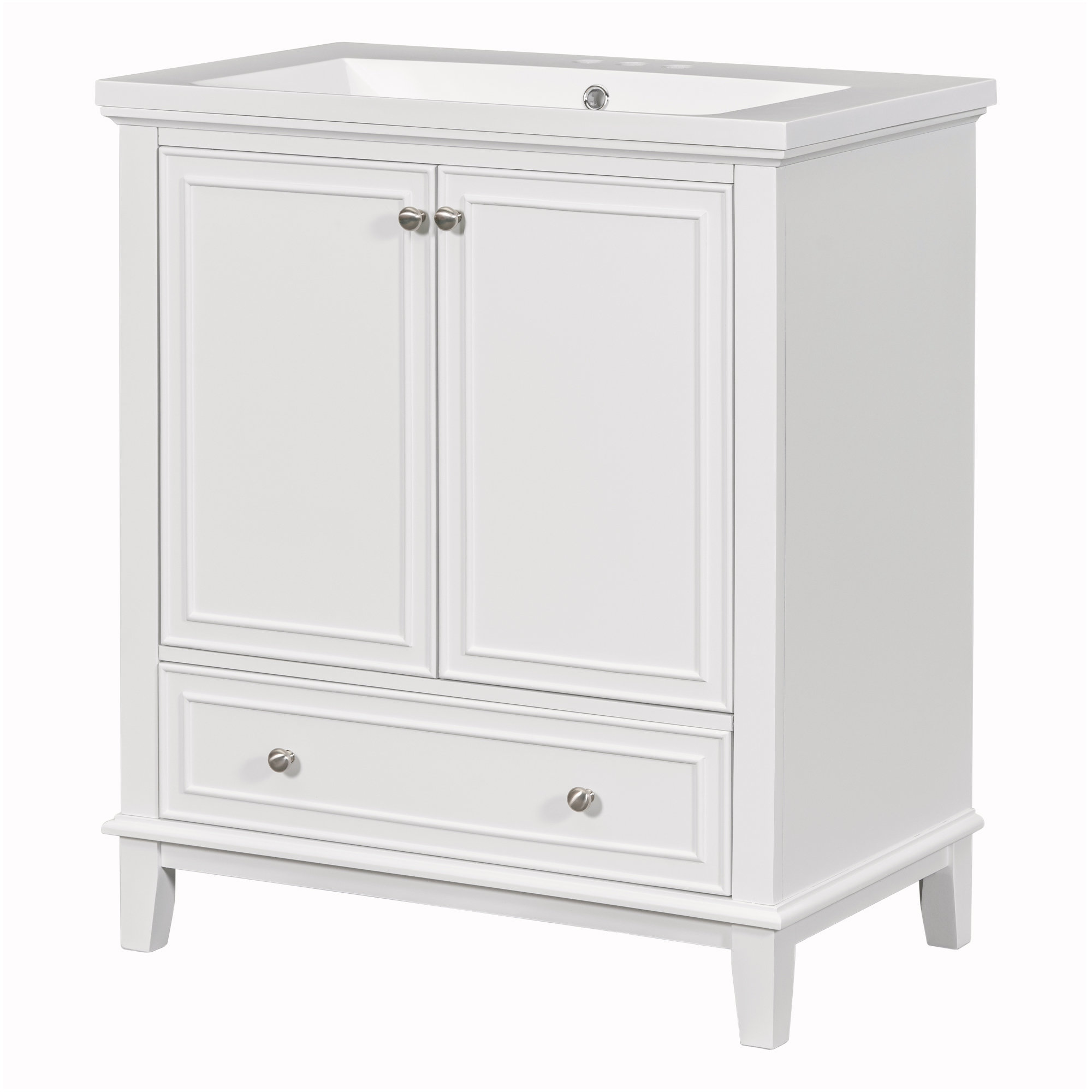 Winston Porter Seidule 30'' Single Bathroom Vanity with Ceramic Top ...