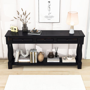 Alcott Hill® Deryck Wooden Console Table with Storage Drawers and ...