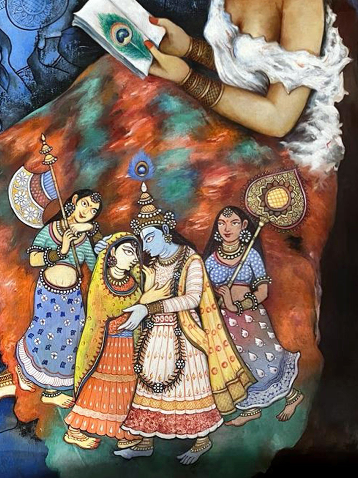 Exotic India Morpankh - The Sign Of Krishna | Acrylic On Canvas | By ...