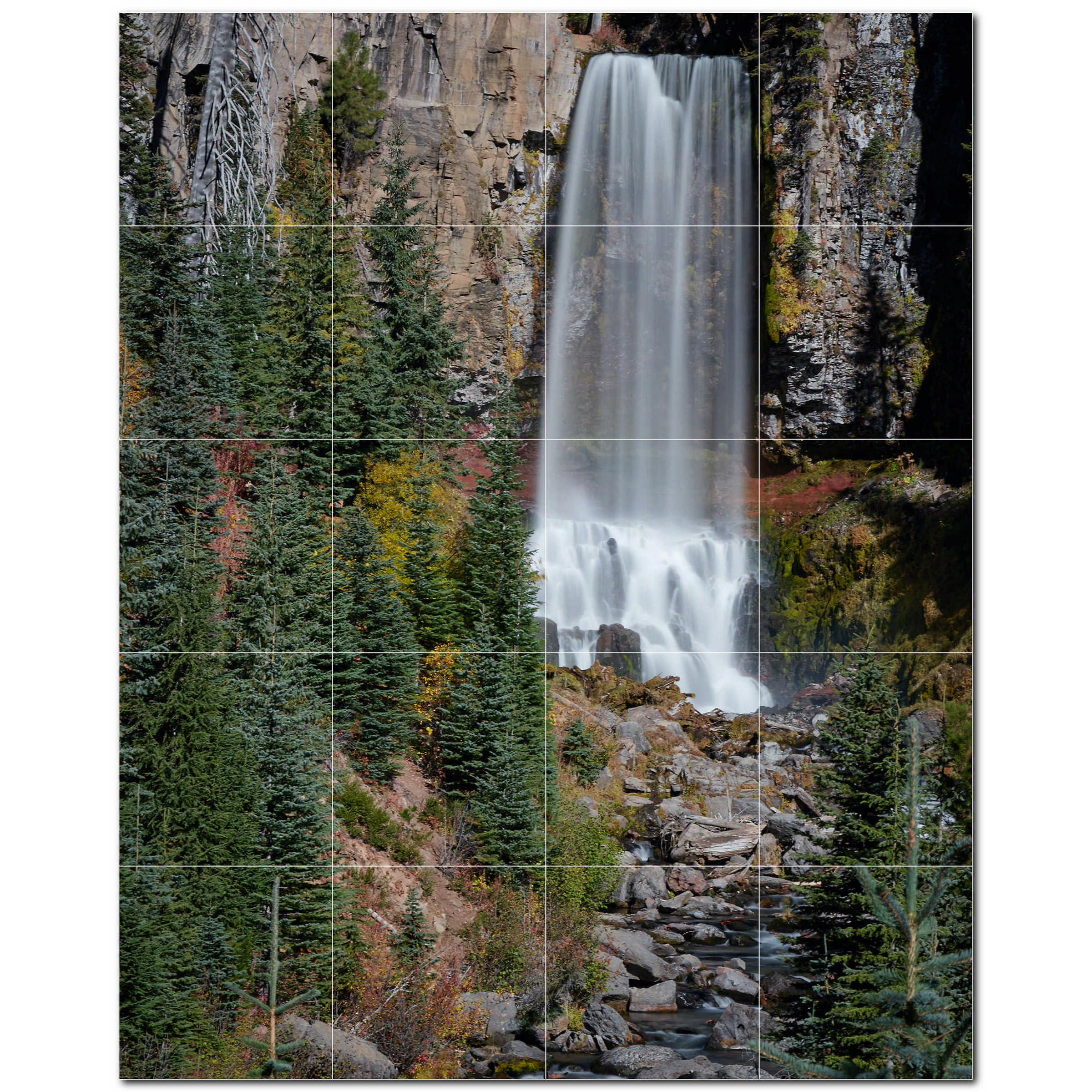 Picture-Tiles.com 32" x 40" Ceramic Waterfalls Photo Decorative Mural ...