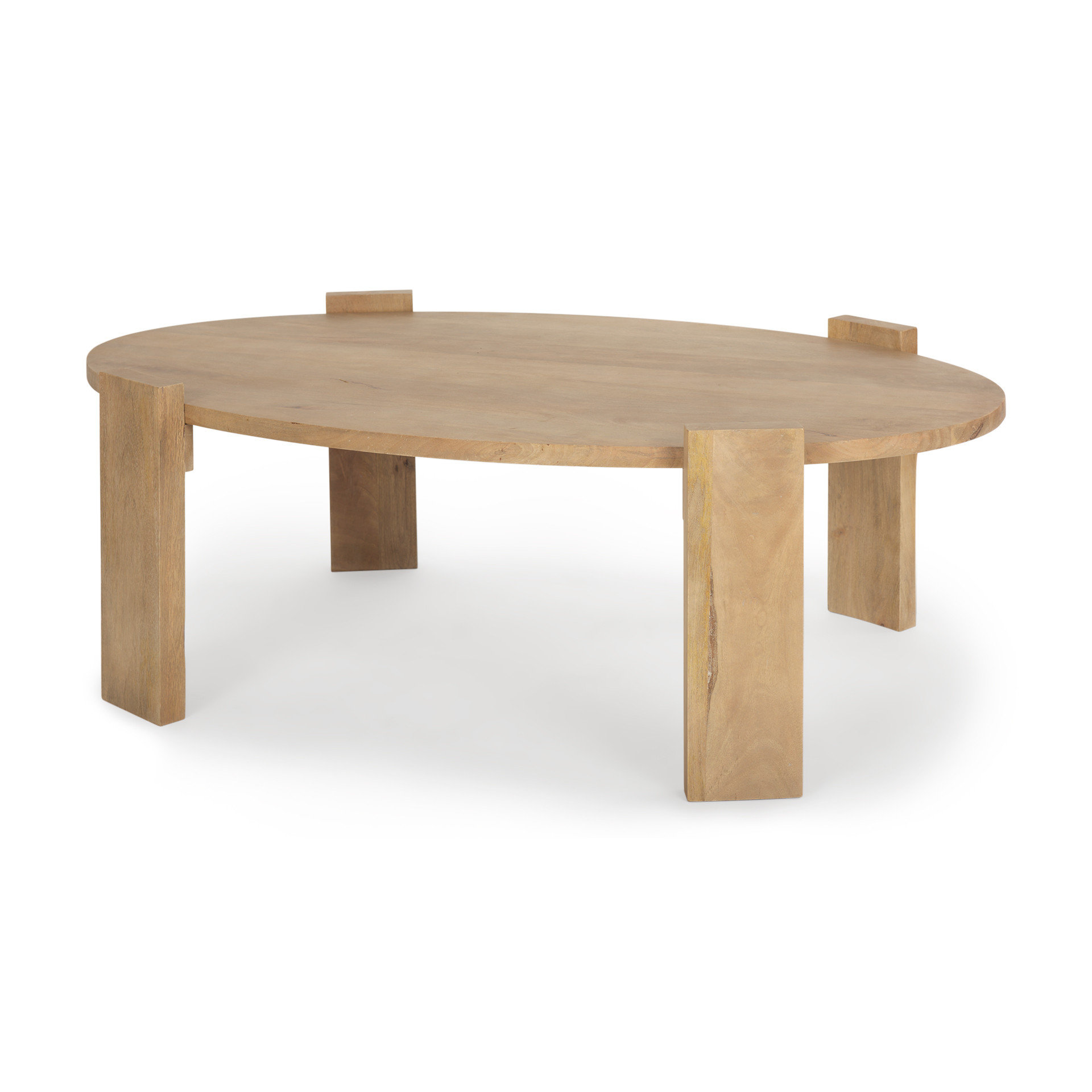 Orren Ellis 48" Natural Solid Wood Oval Coffee Table | Wayfair
