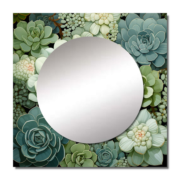 Dakota Fields Dearrius - Succulent Large Square Mirror For Wall Art ...