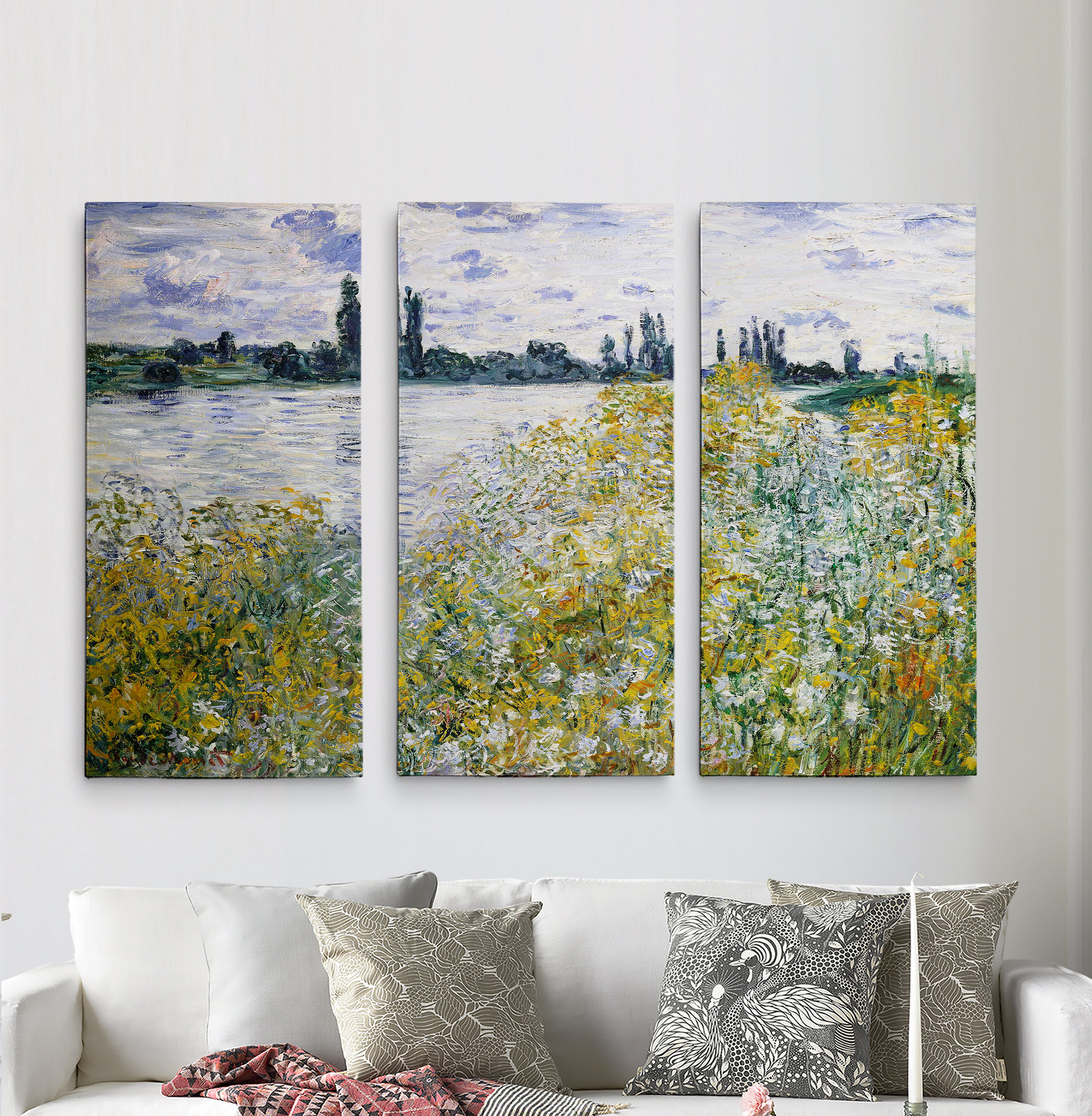 Vault W Artwork A Premium 'Flowers on the Banks' by Claude Monet ...