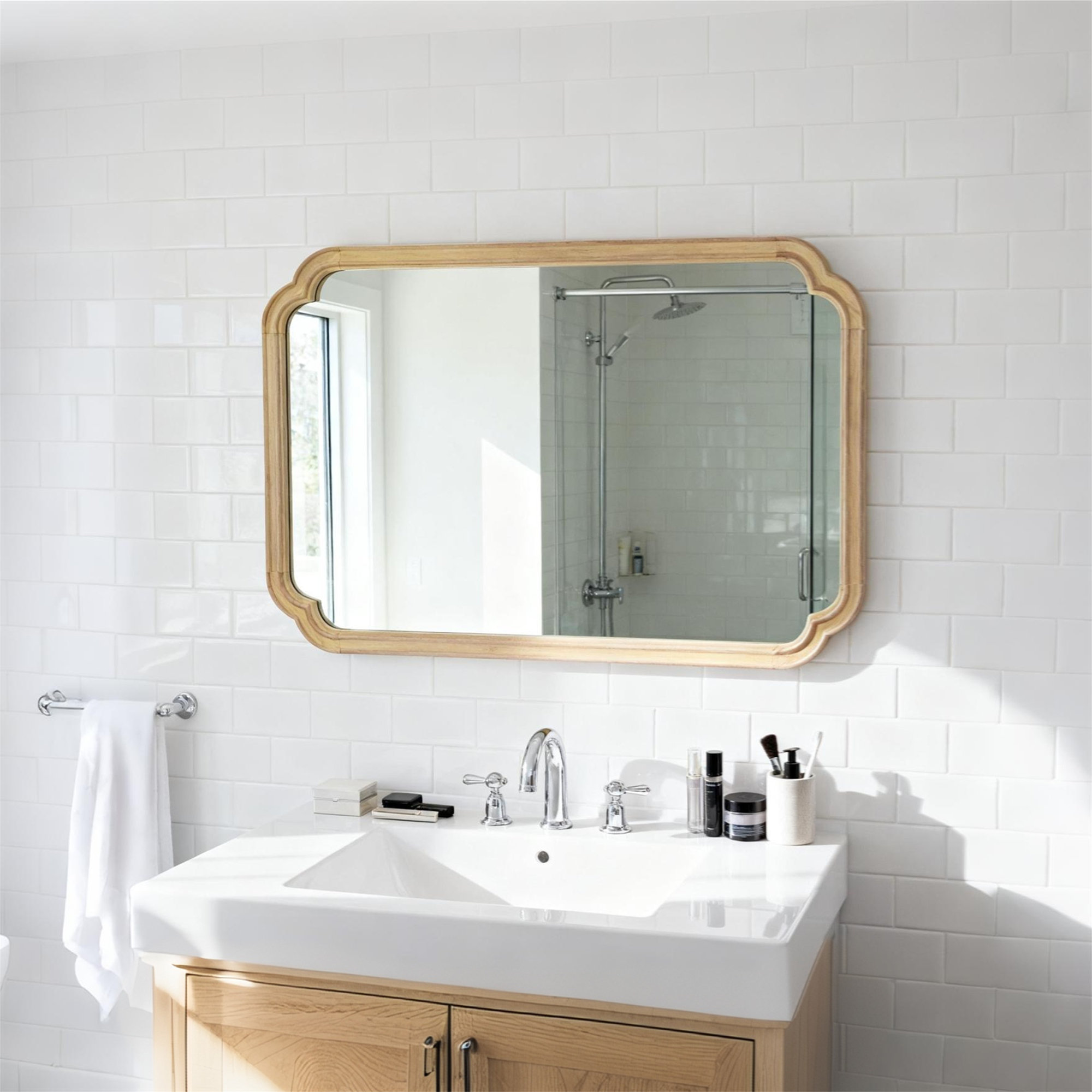 Latitude Run® 20'' × 30''Rectangular Decorative Mirror Featuring A Wavy ...