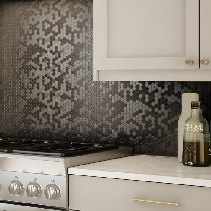 Speed tiles Hexagonia 11.46'' W x 11.89'' L Metal Peel and Stick Mosaic ...