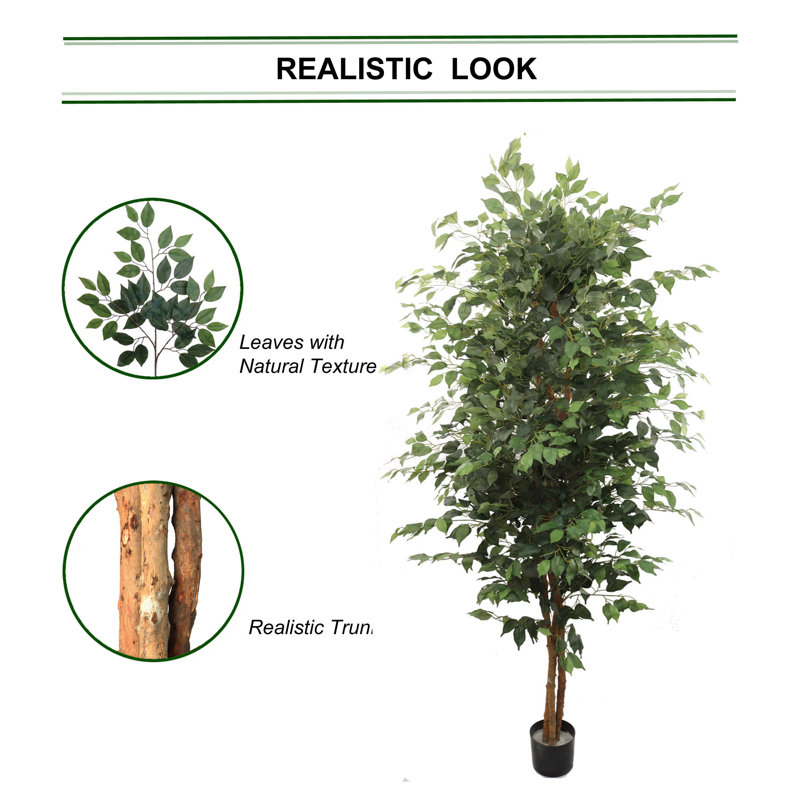 Primrue 84-Inch Faux Ficus Tree in Pot - Artificial Tree Decor | Wayfair