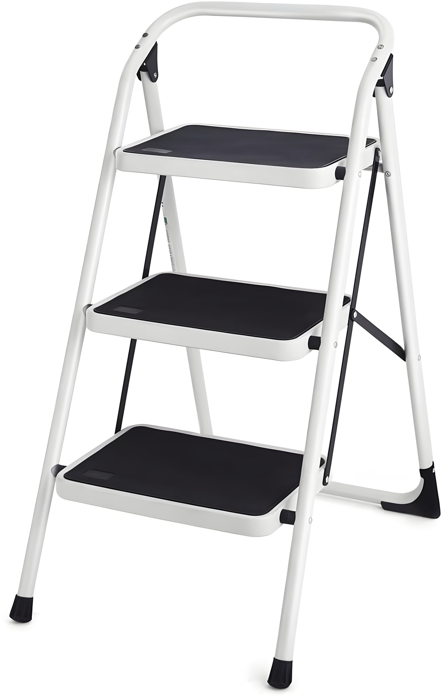 Latitude Run® 3 Step Ladder Heavy Duty Folding Step Stool With Handgrip ...
