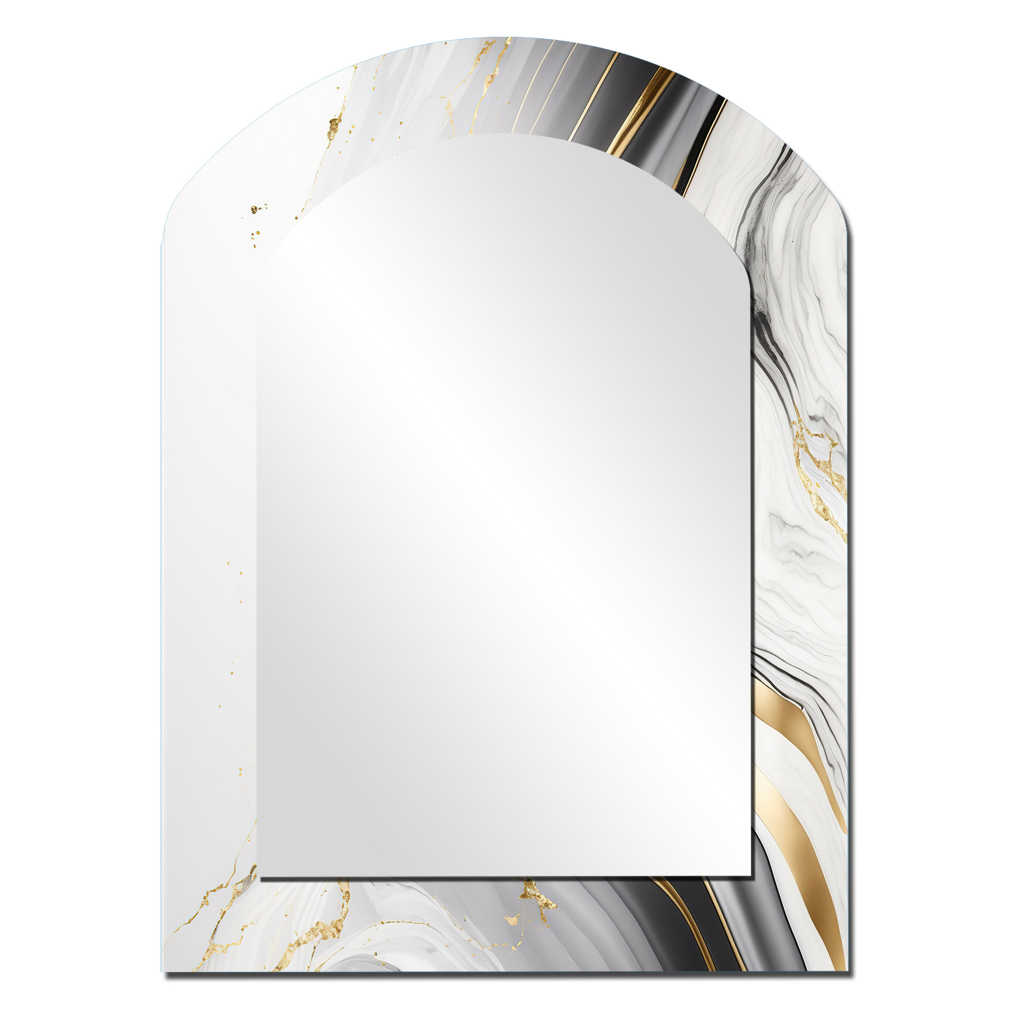 East Urban Home Abstract Geode Marble Waves Grey III - Gray Modern Arch ...