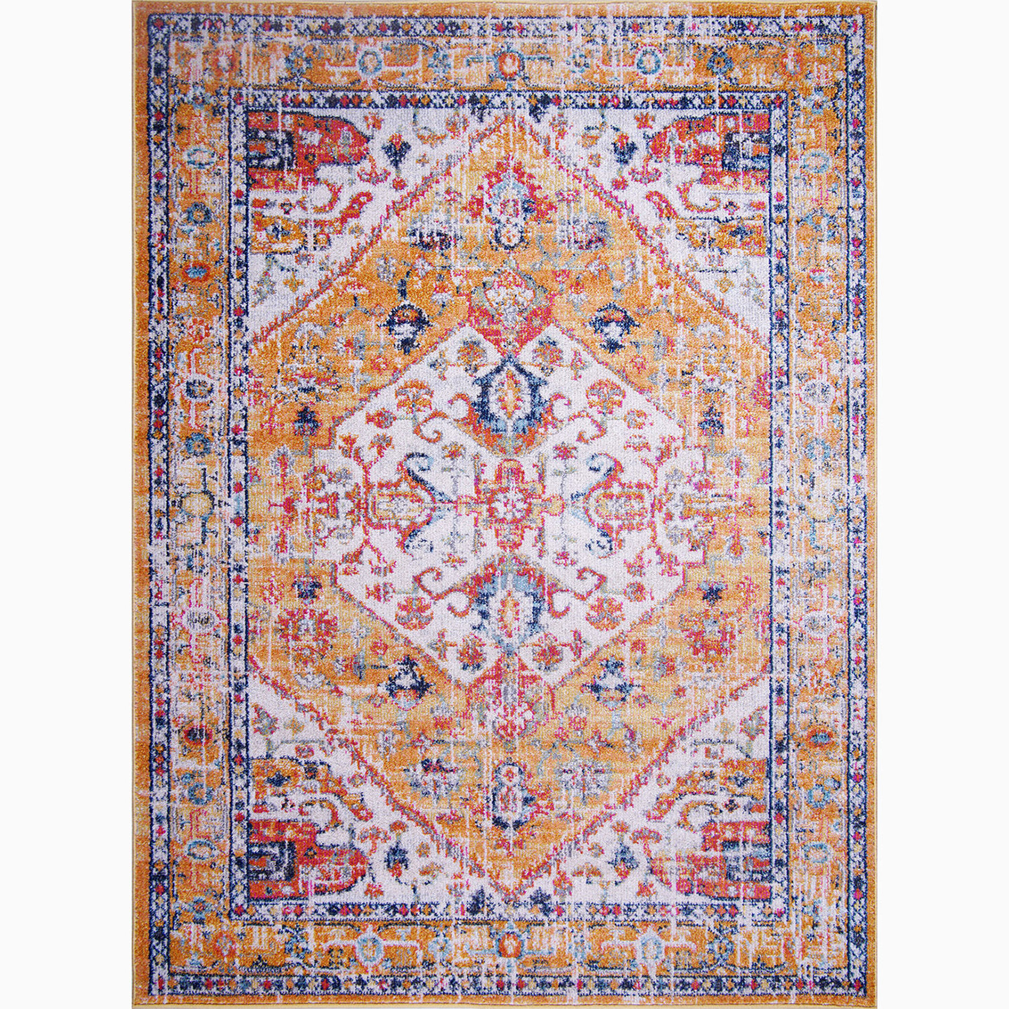 Latitude Vive Adin Machine Woven Yellow/Pink/Blue Rug | Wayfair.ie