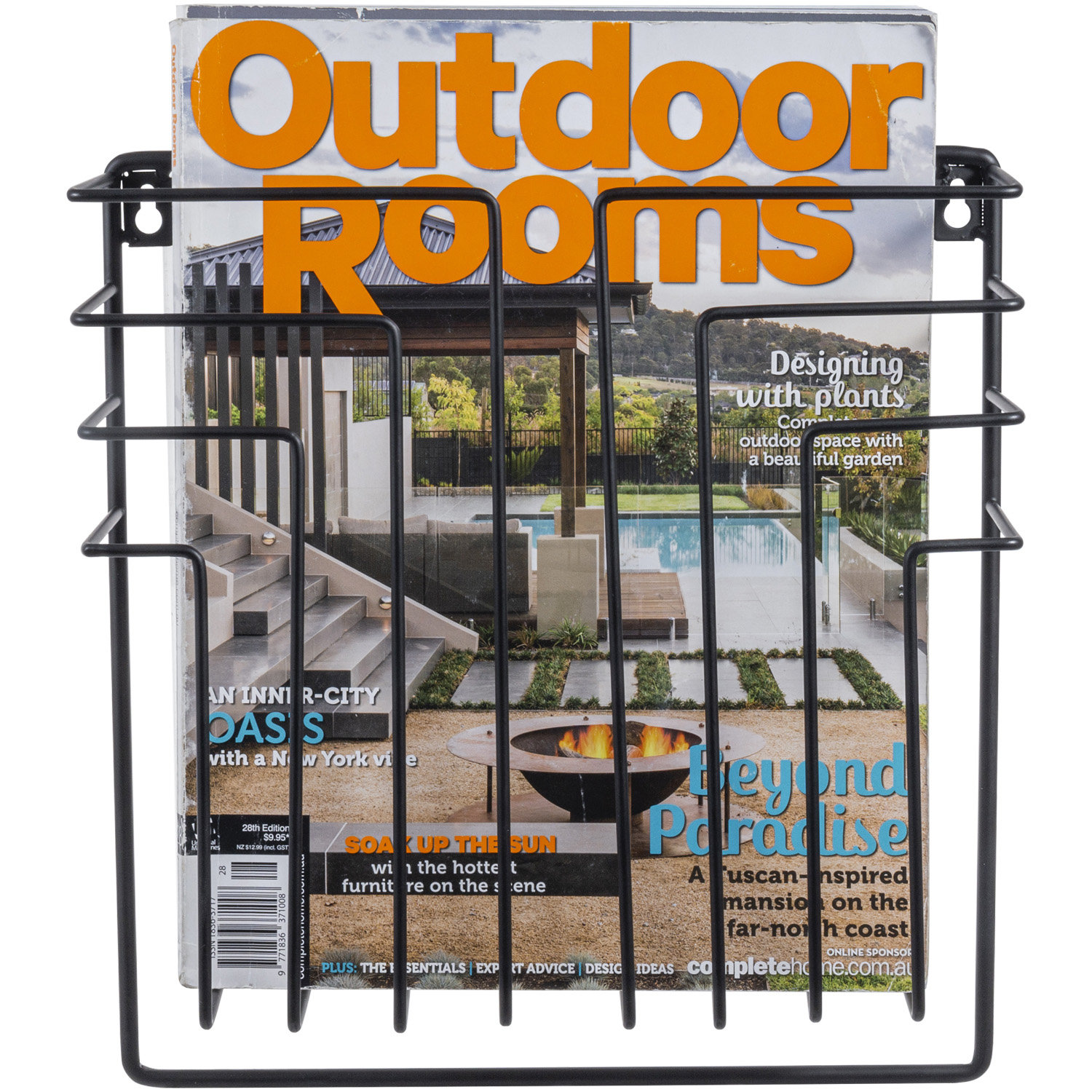 17 Stories Wall Art Deco Black Magazine Holder Rack | Wayfair