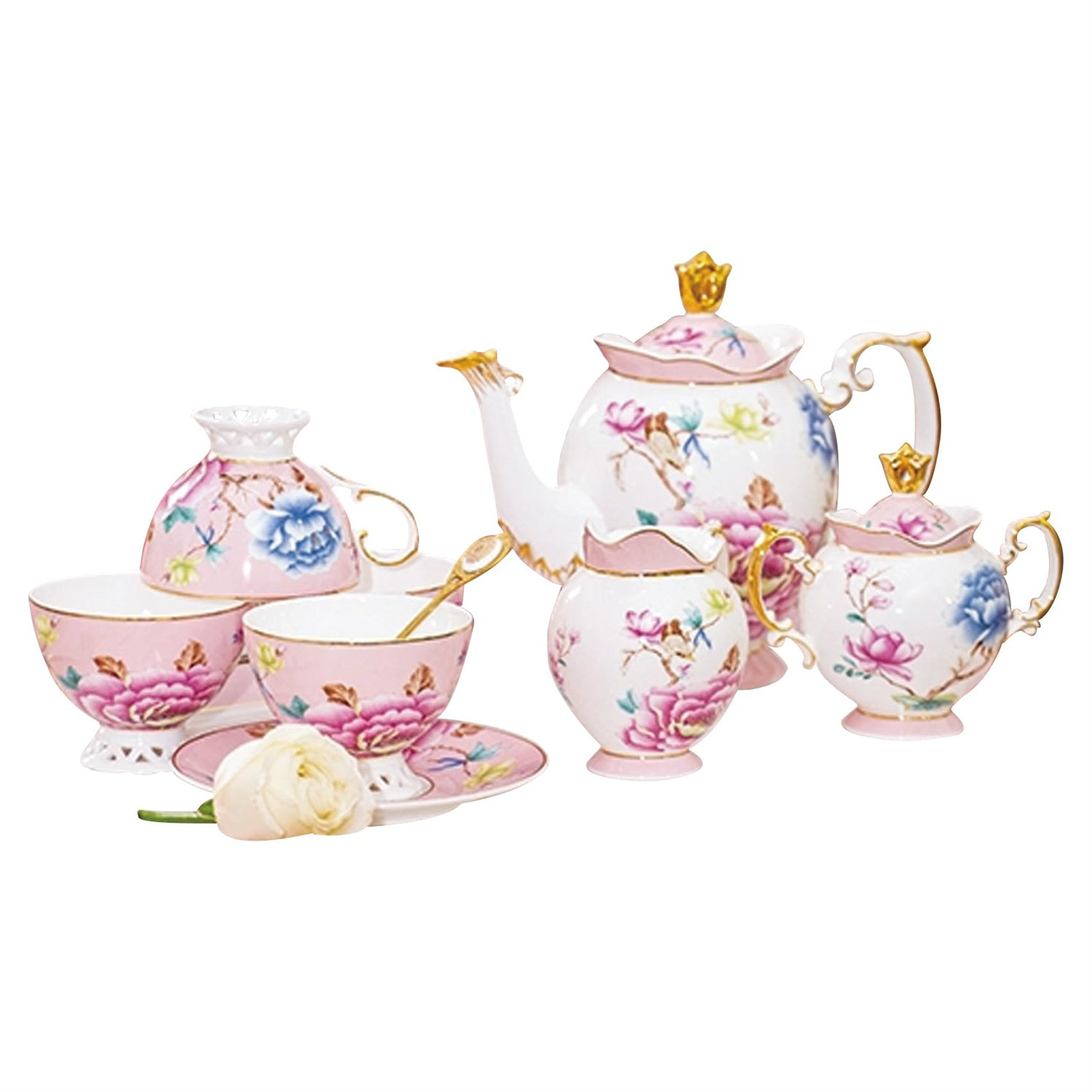 DNGJU 30.7oz. Floral Teapot Set | Wayfair
