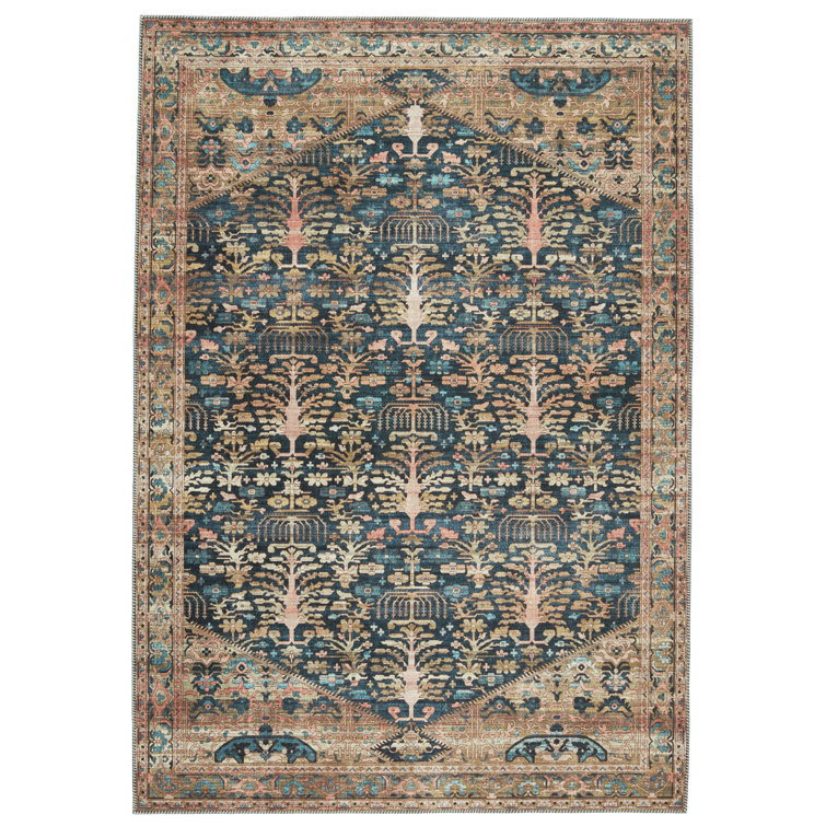 Nikki Chu Jayven Oriental Blue/Tan Area Rug - Wayfair Canada