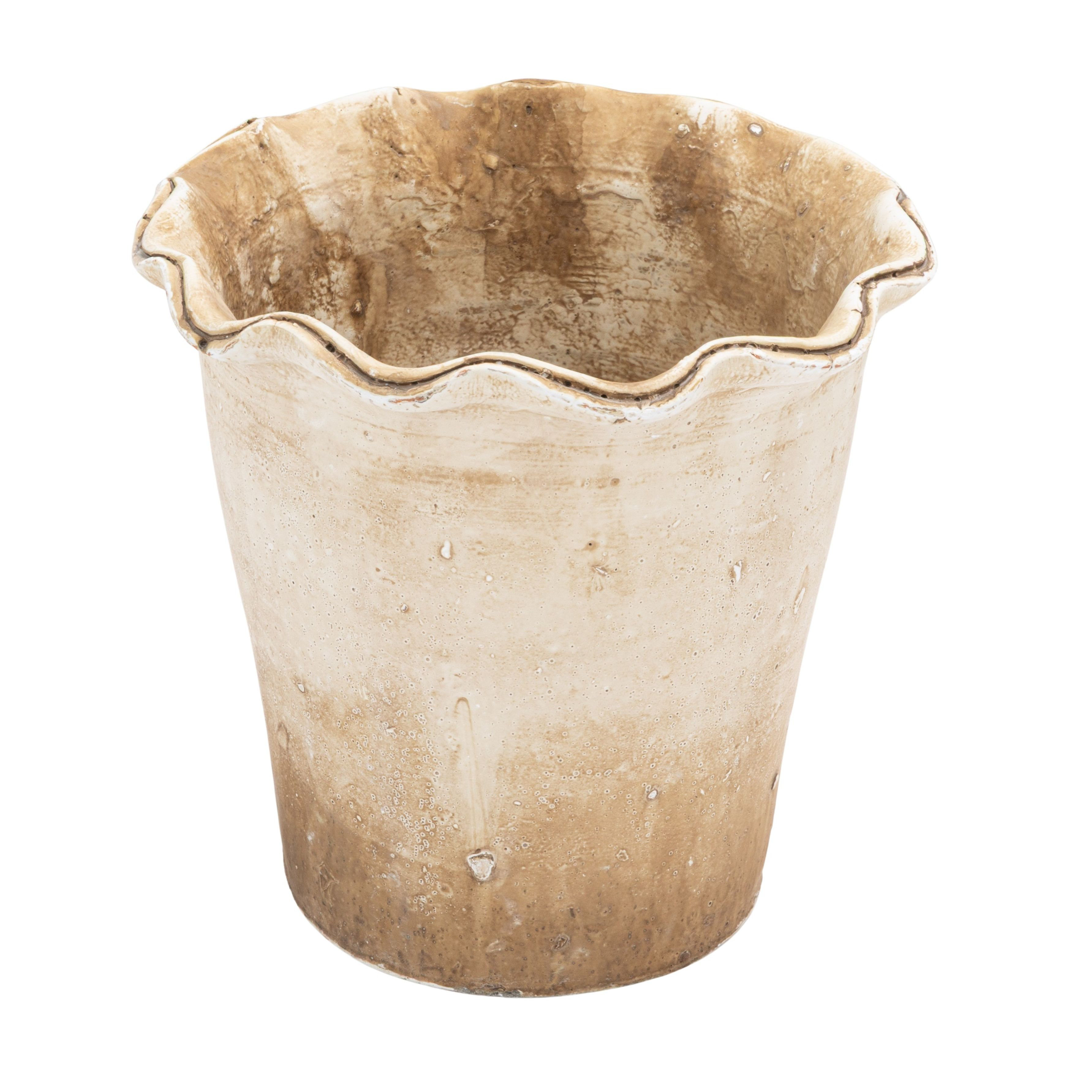 One Allium Way® Terra-Cotta Planter With Ruffled Edge | Wayfair