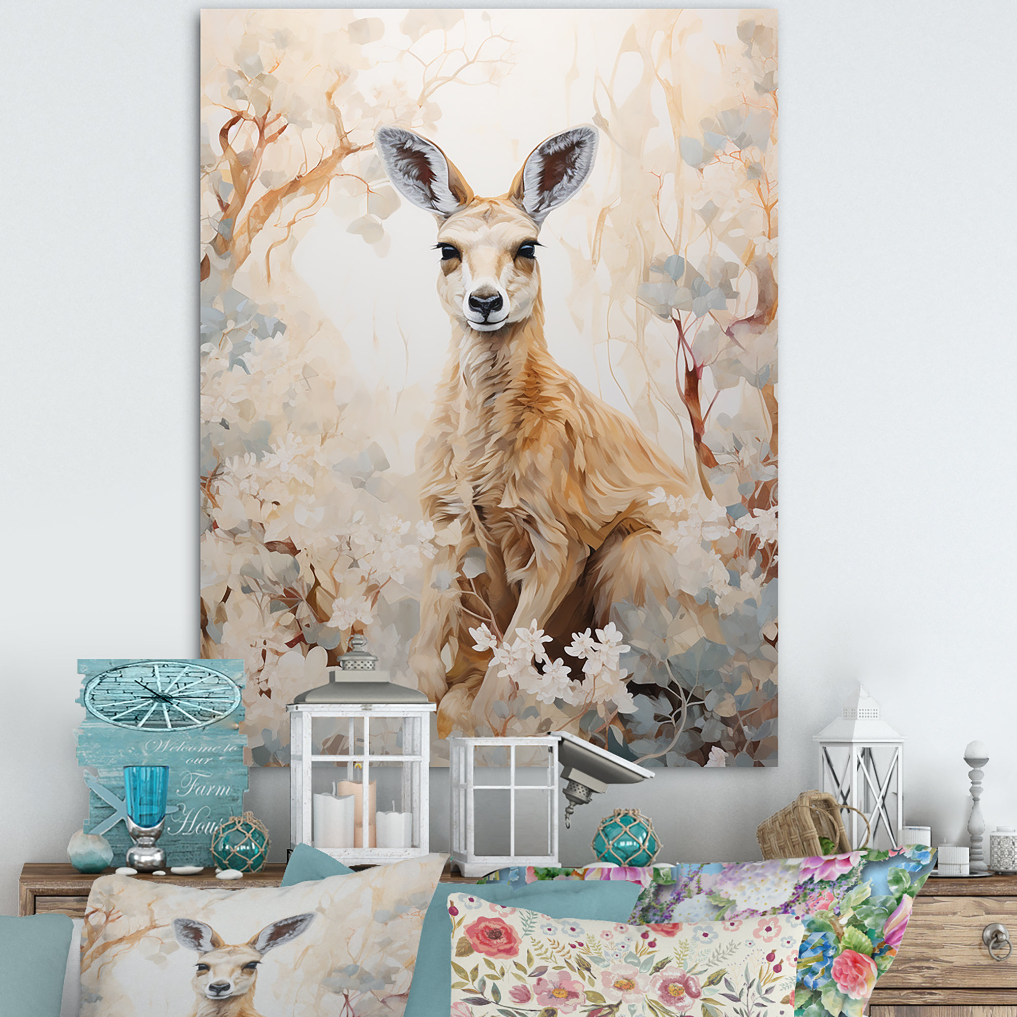 Winston Porter Minimal Charming Kangaroo I - Kangaroo Wall Art Living ...