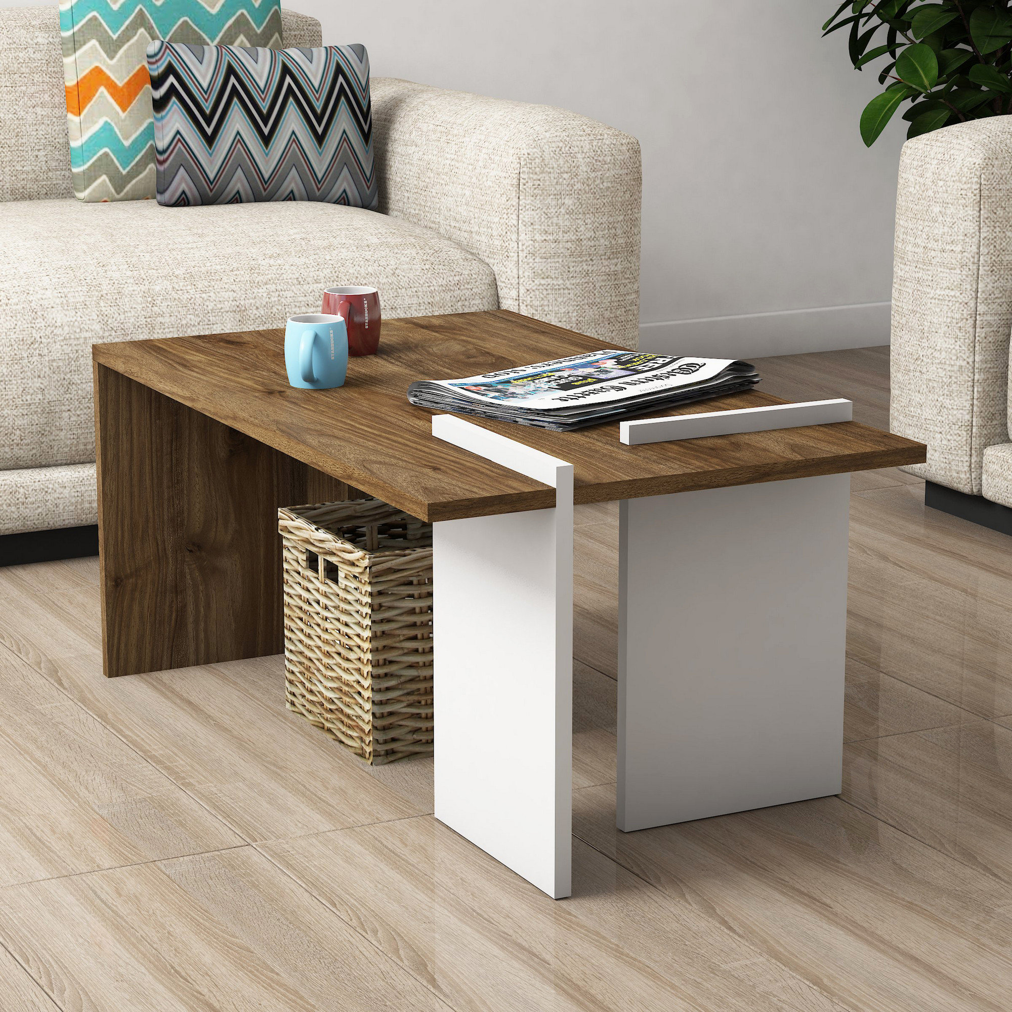 East Urban Home Dhyey Abstract Coffee Table | Wayfair
