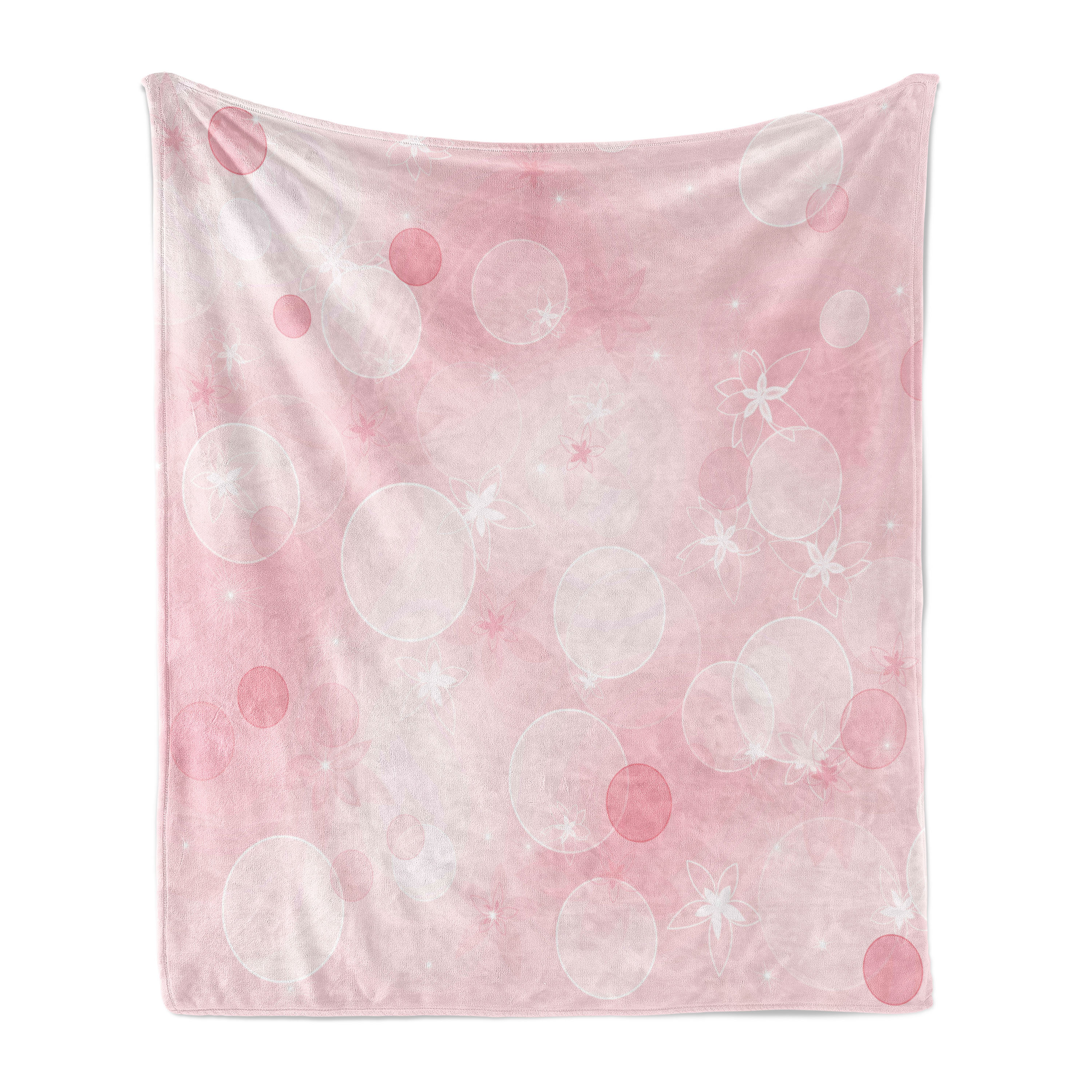 Ambesonne Pale Pink Fleece Throw Blanket Floral Spots Pale Pink | Wayfair