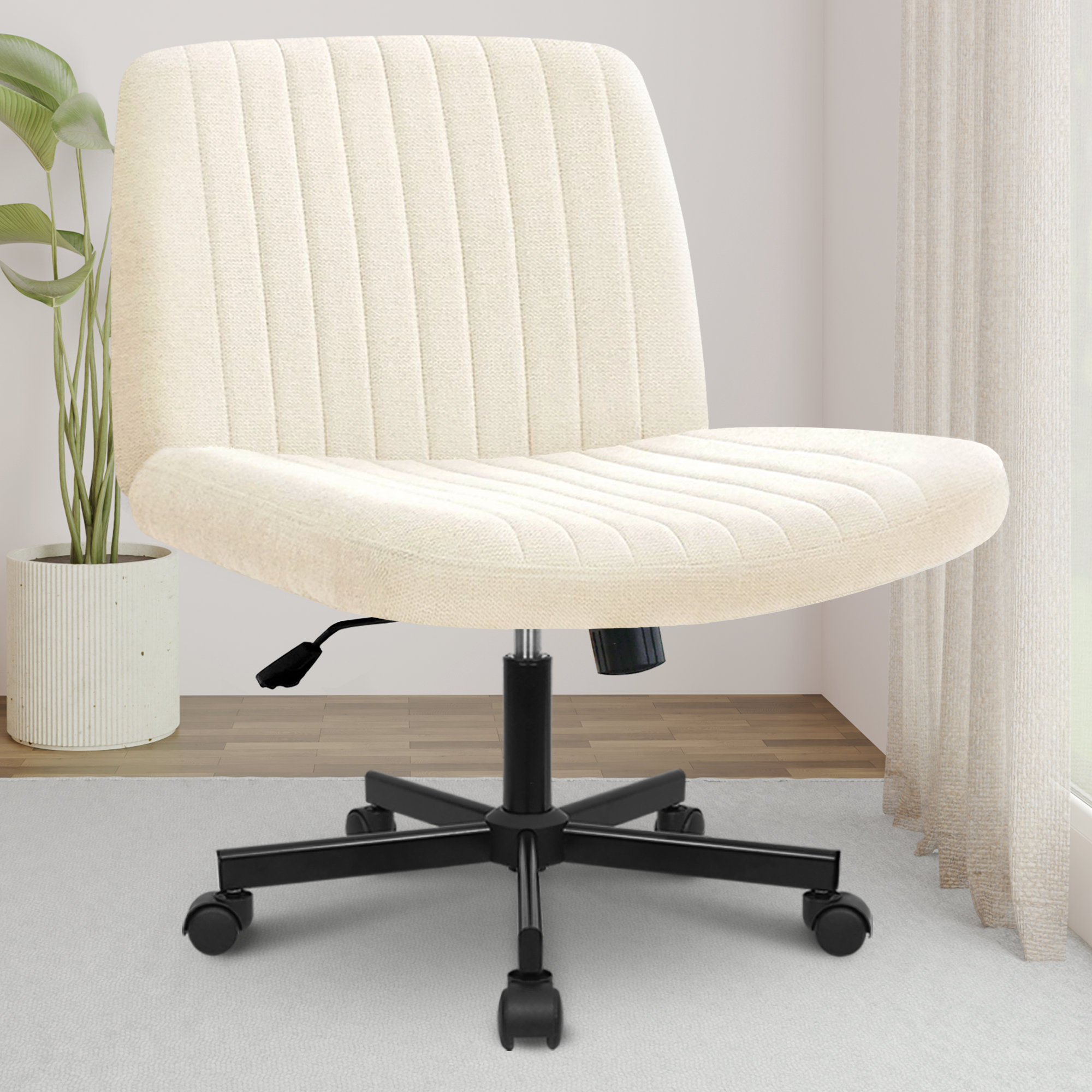 Ebern Designs Keyri Criss Cross Office Desk Chair With Wheels & Reviews ...