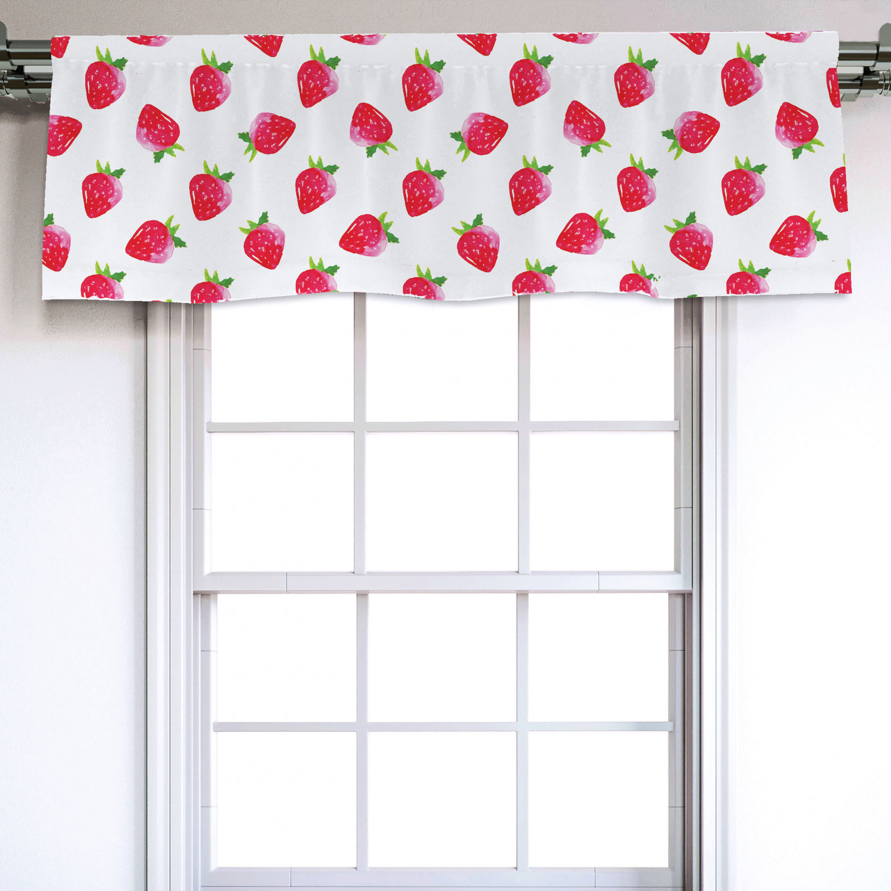 East Urban Home Strawberry 54" Window Valance | Wayfair