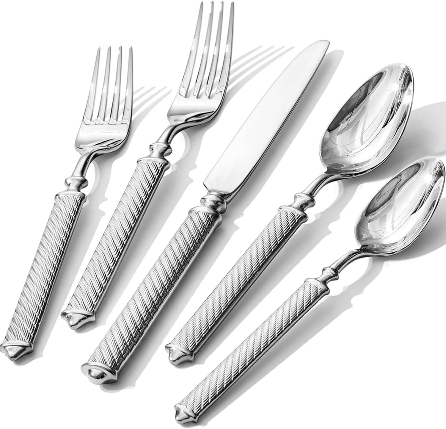 Red Barrel Studio® 60-Piece Retro Rope-Pattern Flatware Set ...