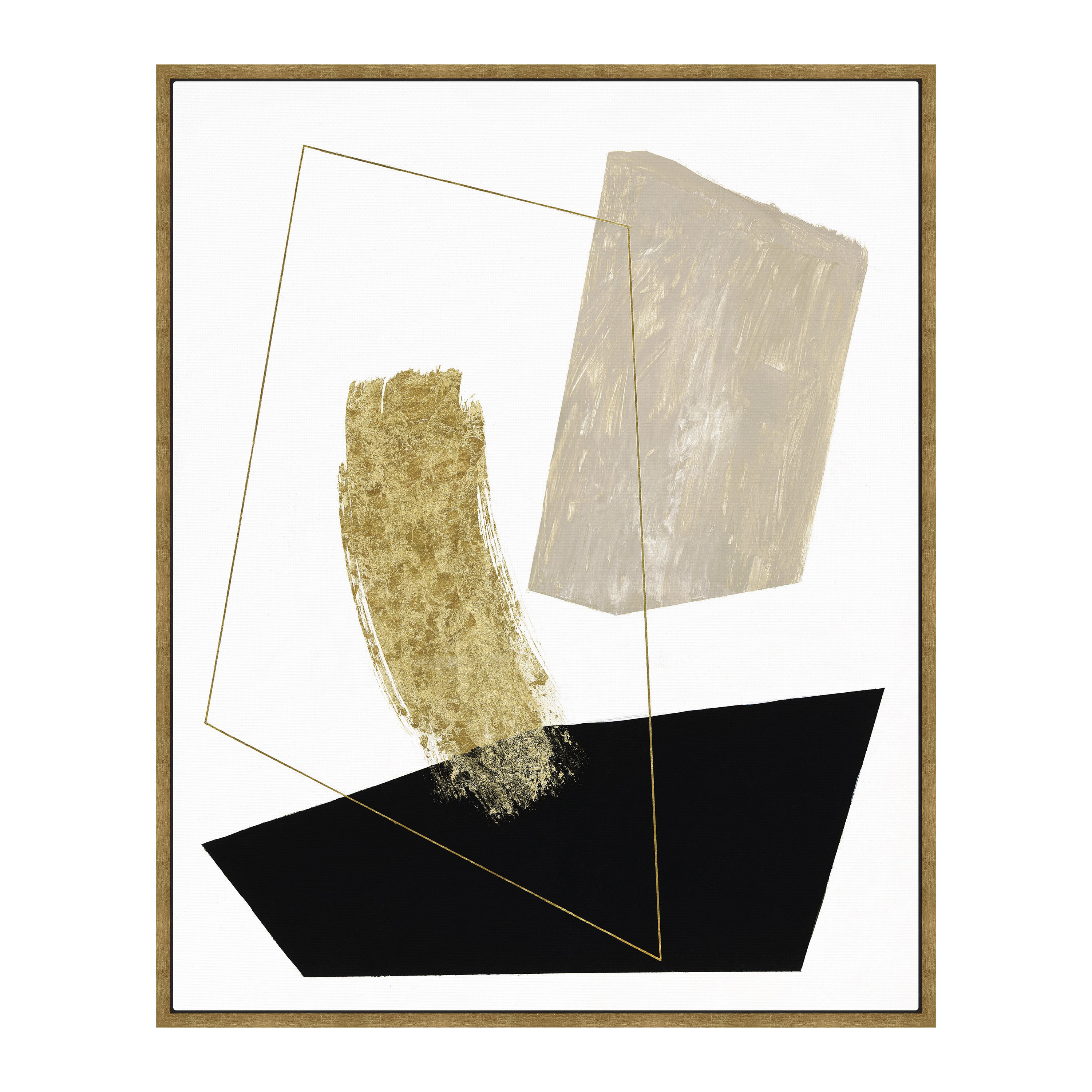 Ivy Bronx Hamayal Golden Piece II Framed Embellished Canvas by Art ...