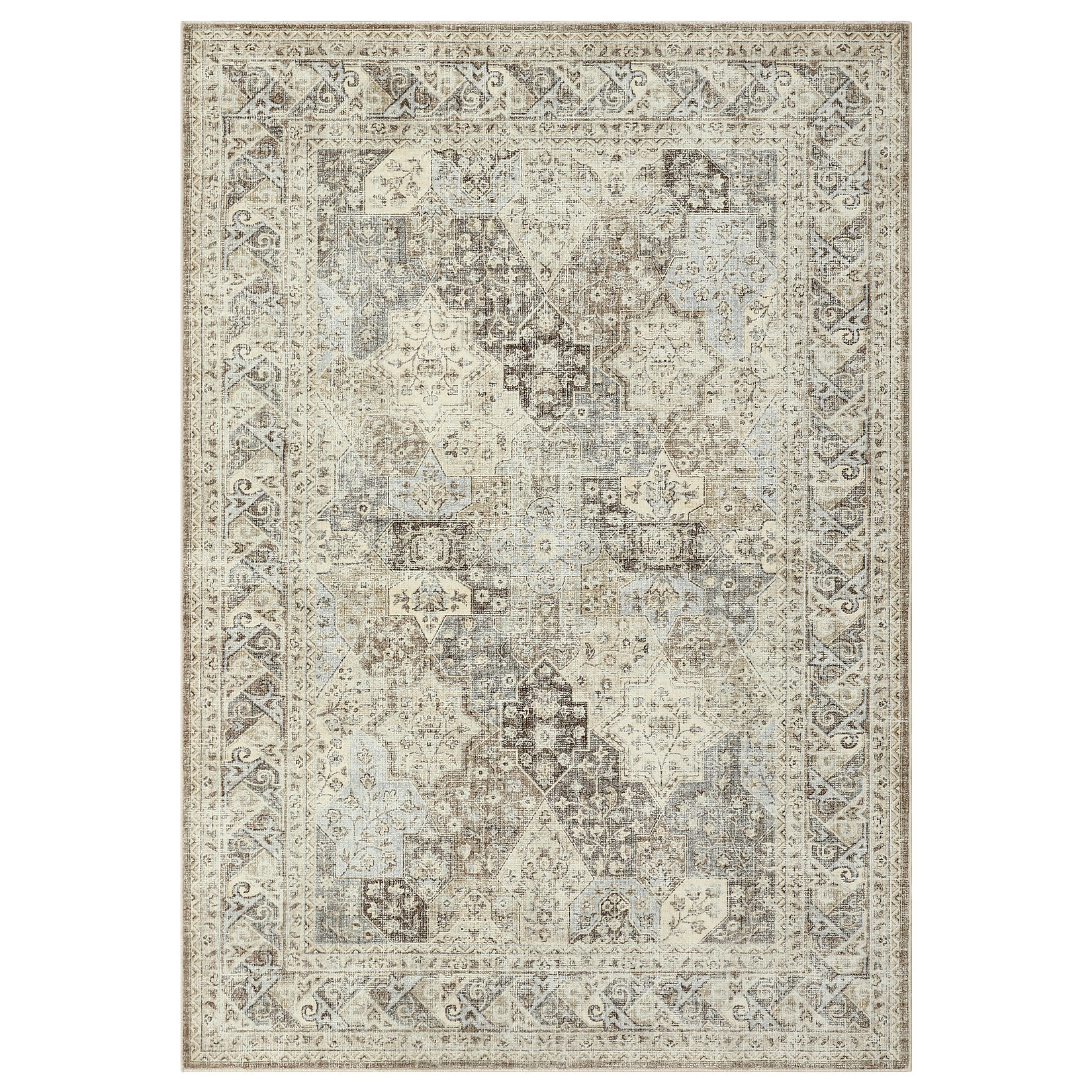 Bungalow Rose Washable Rugs Small Boho Rug Nursery Rug Distressed ...