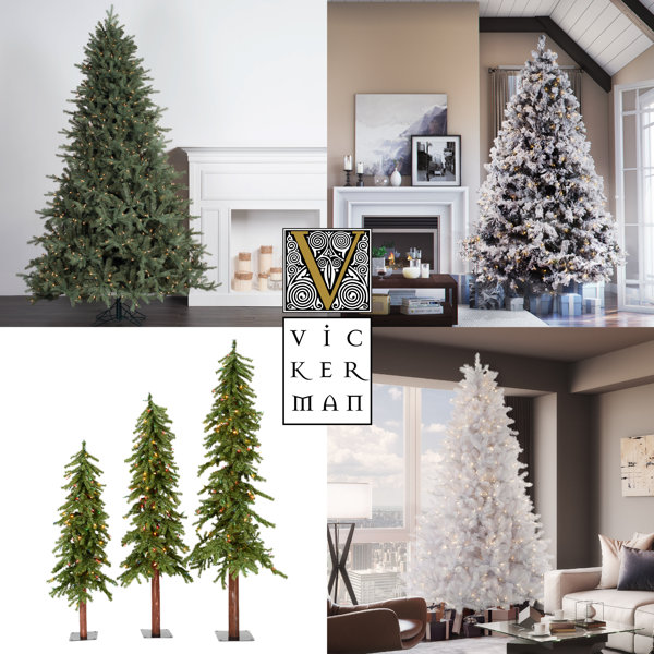 The Holiday Aisle® Natural Alpine 3 Piece Artificial Christmas Tree Set ...