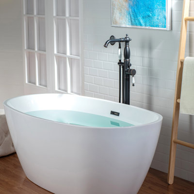 WoodBridge 1 Handle Floor Mounted Clawfoot Tub Faucet with Diverter ...