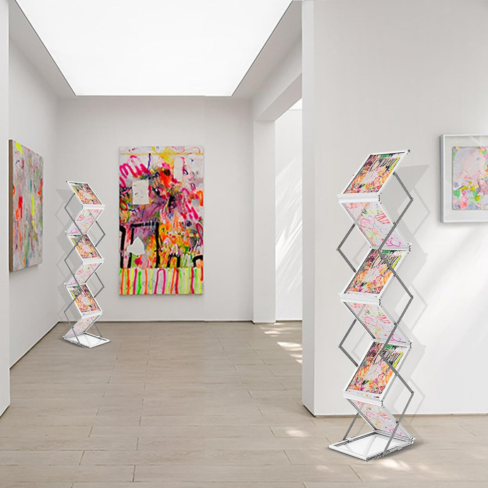 Brayden Studio Magazine Rack Floor,Aluminum Magazine Display,Foldable ...