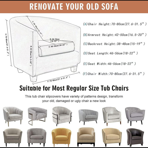 Foundry Select Chair Cover Club Chair Slipcover Stretch Barrel Chair ...