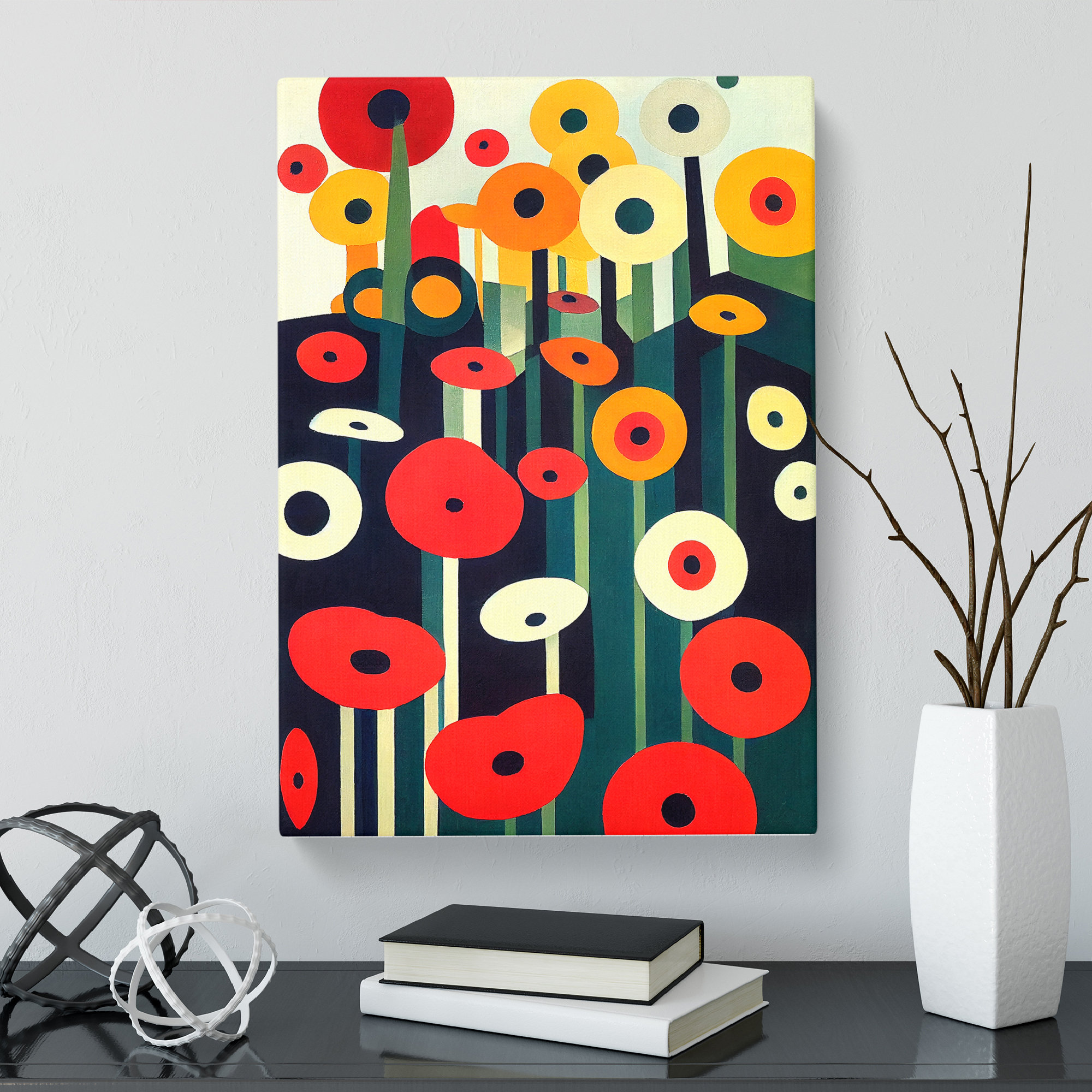 Marlow Home Co. Rensel Poppy Flower Retro Vol.2 - Wrapped Canvas ...