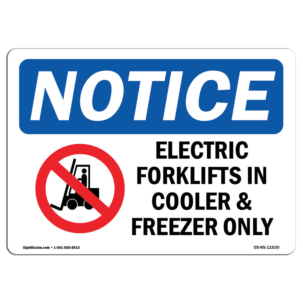 SignMission Electric Forklifts in Cooler Sign with Symbol | Wayfair