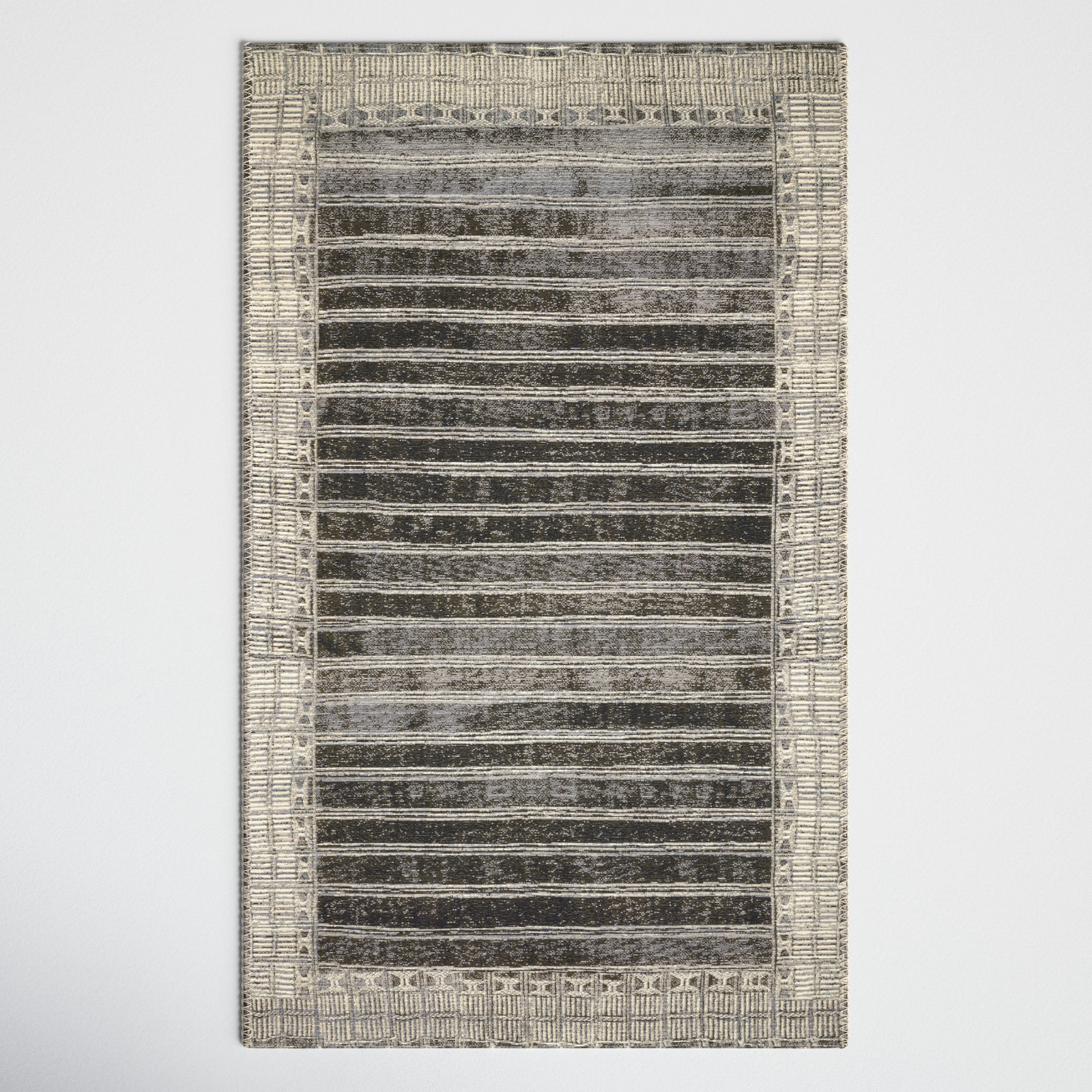 Joss & Main Boden Striped Charcoal/Ivory Indoor / Outdoor Area Rug ...