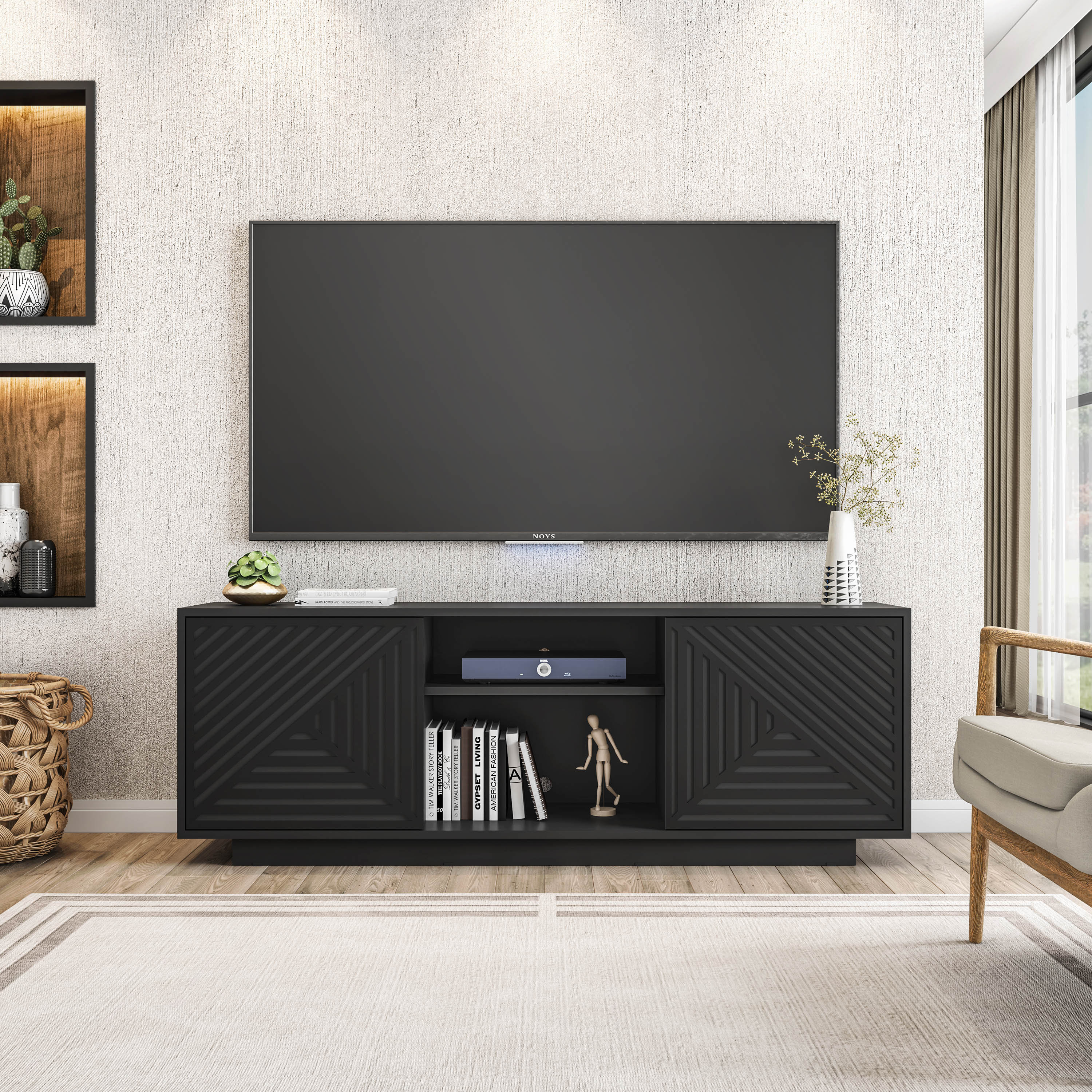 Wade Logan® Modern TV Stand for TV’s Up to 70” & Reviews | Wayfair