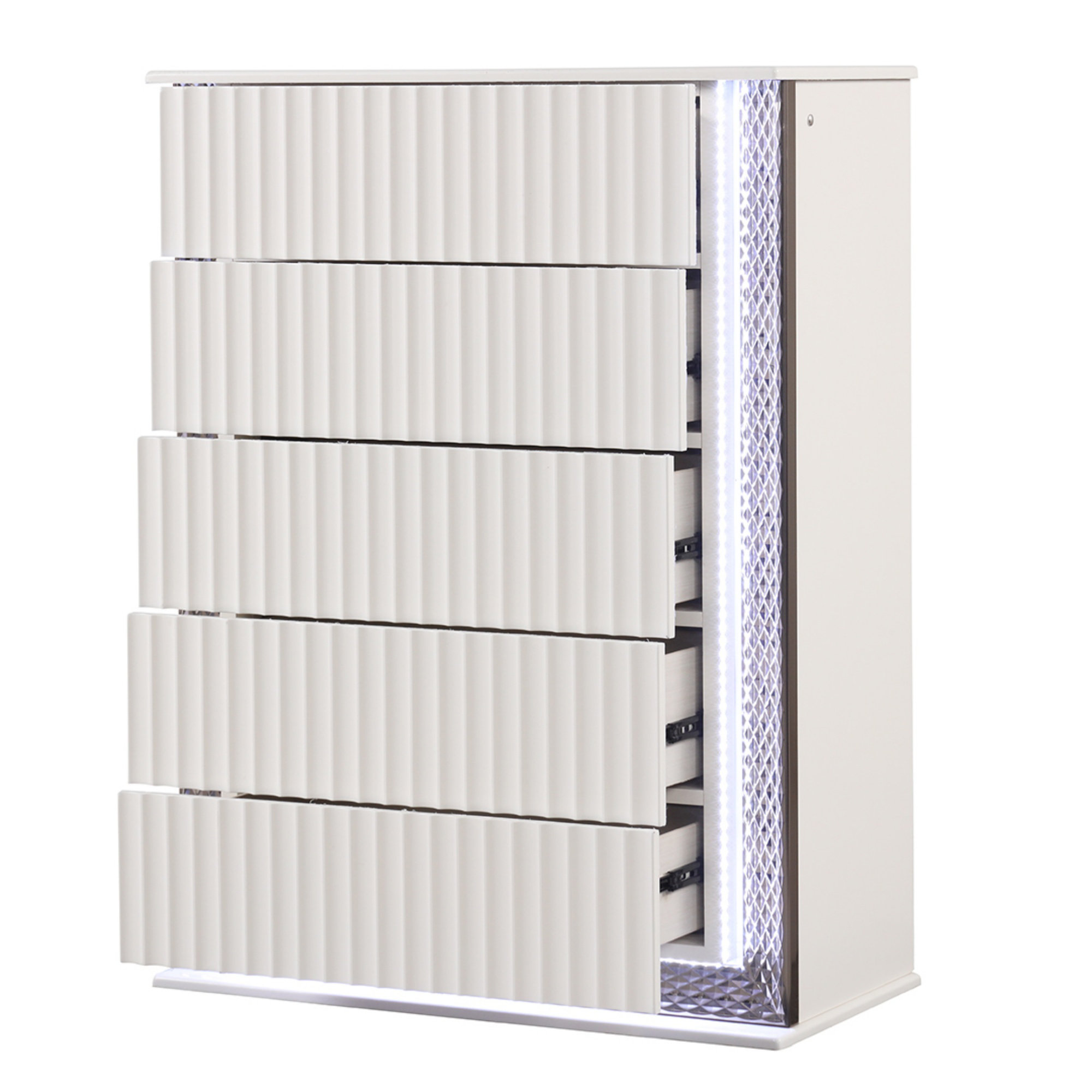 Everly Quinn Fabio Contemporary Style 5-Drawer Chest Made With Diamond ...