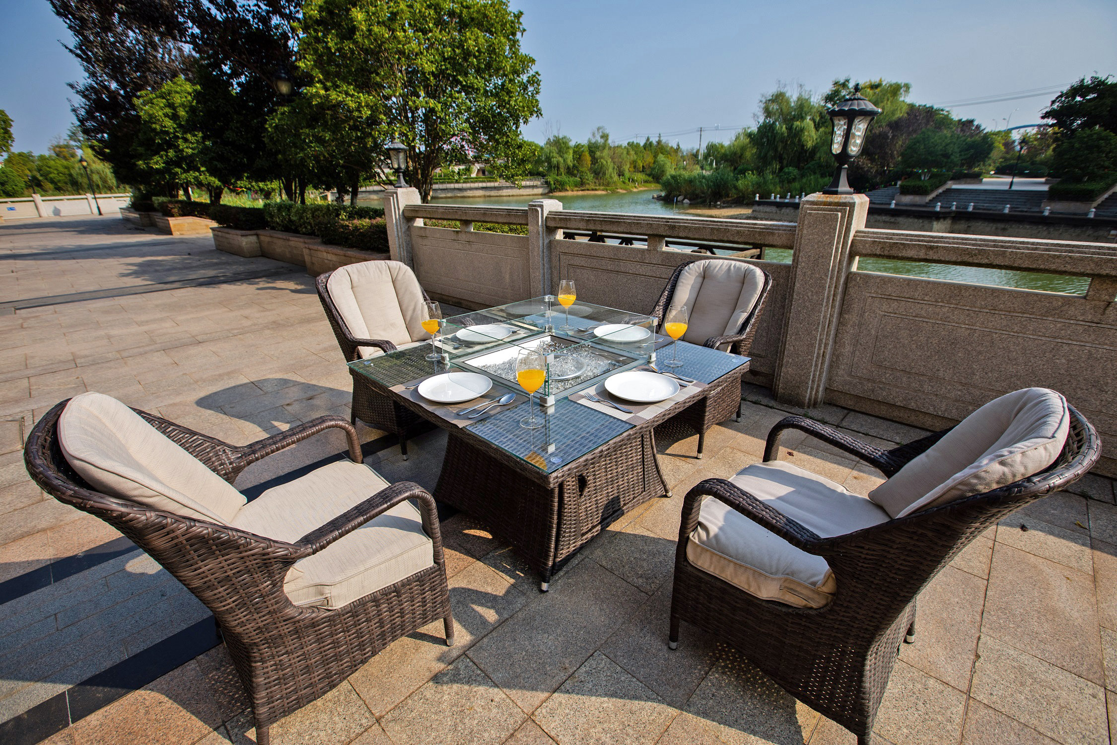 Wildon Home® Kinclair 4 - Person Square Outdoor Dining Set with ...