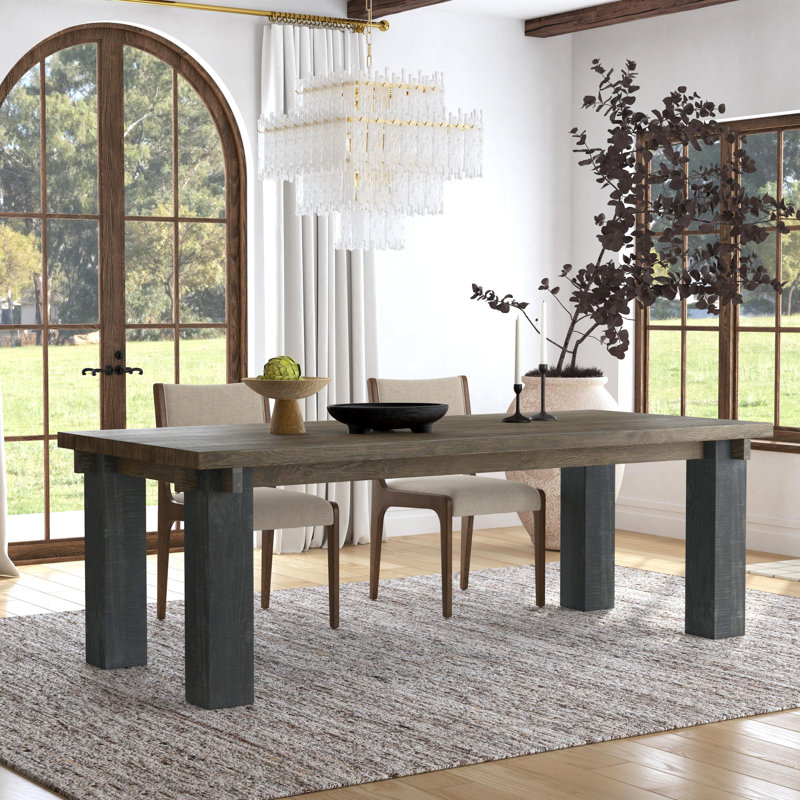 Classic Home Duncan 90" Reclaimed Solid Wood Farmhouse Dining Table In ...