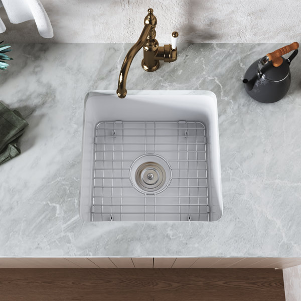 DeerValley Square Fireclay 18" L x 18" W Undermount/Drop-In Kitchen ...