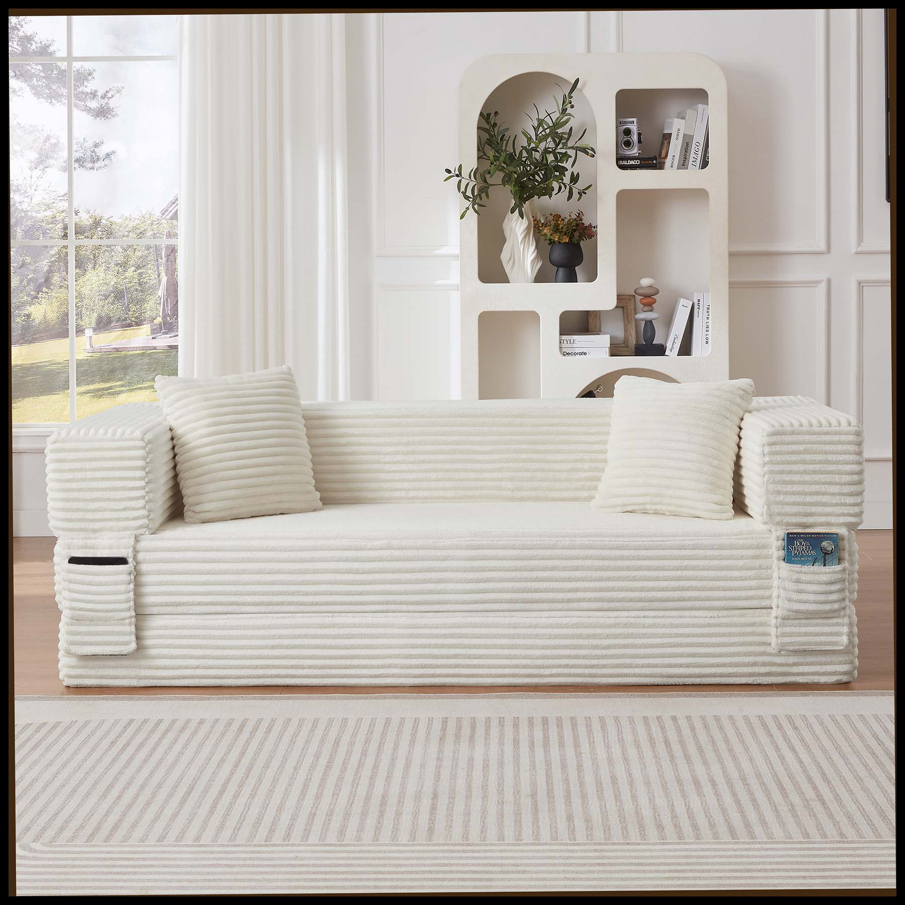 Wrought Studio™ Modern Cord Sofa With Stylish Appearance, Classic ...