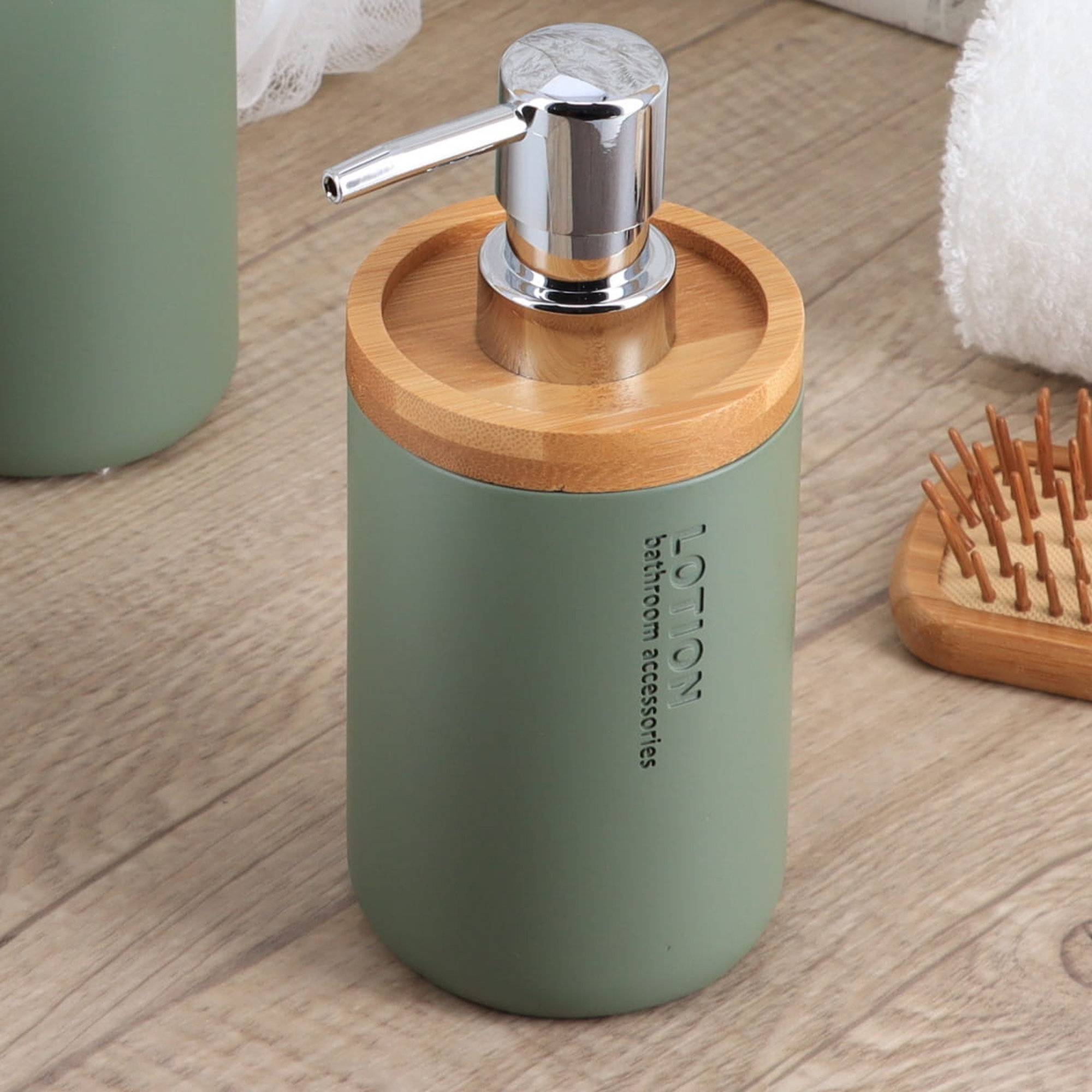 Evideco Willis Pure Matte Soap Dispenser with Natural Bamboo Top | Wayfair